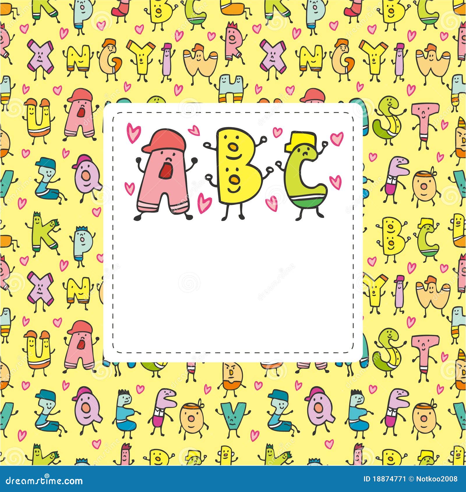 Cartoon letters card stock vector. Illustration of invitation - 18874771