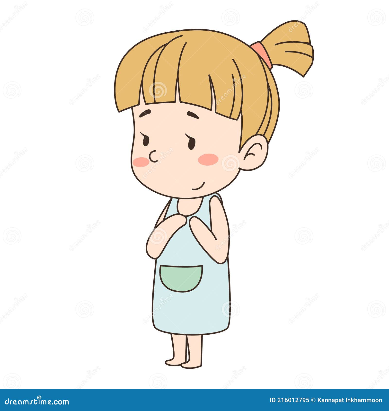 Cartoon Leuk, Vrolijk Meisje Vector Illustratie - Illustration of ...