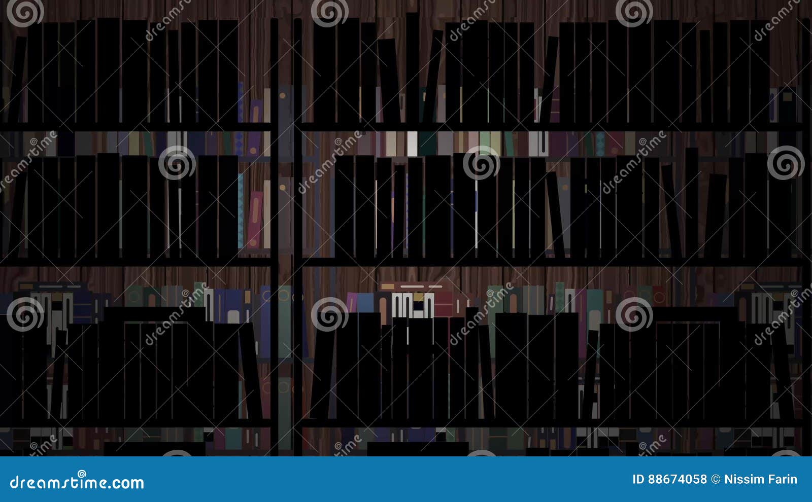 Cartoon Library Packed with Books in the Dark Stock Footage - Video of ...