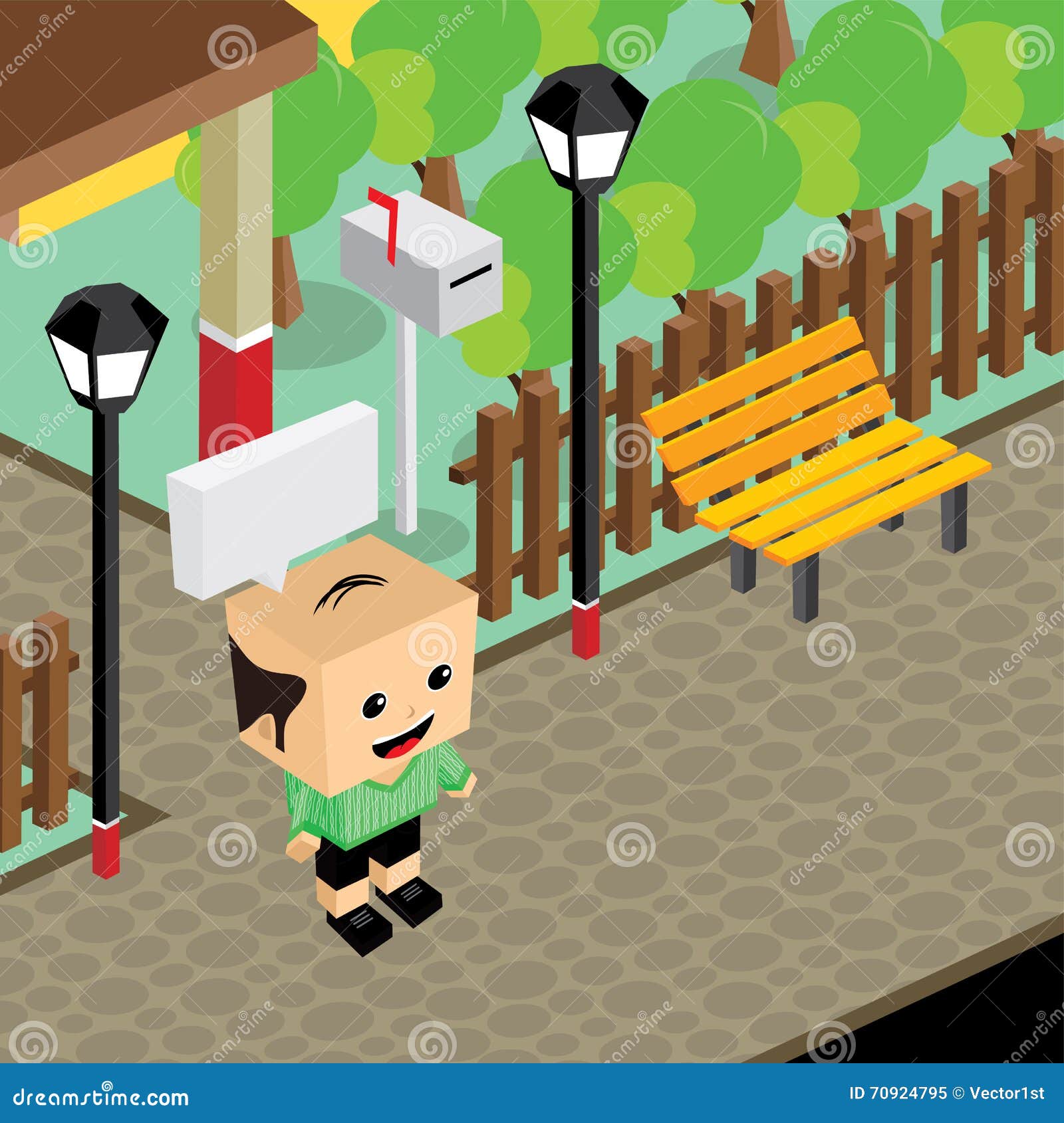 Cartoon Life Isometric Theme Stock Vector - Illustration of flat, front ...