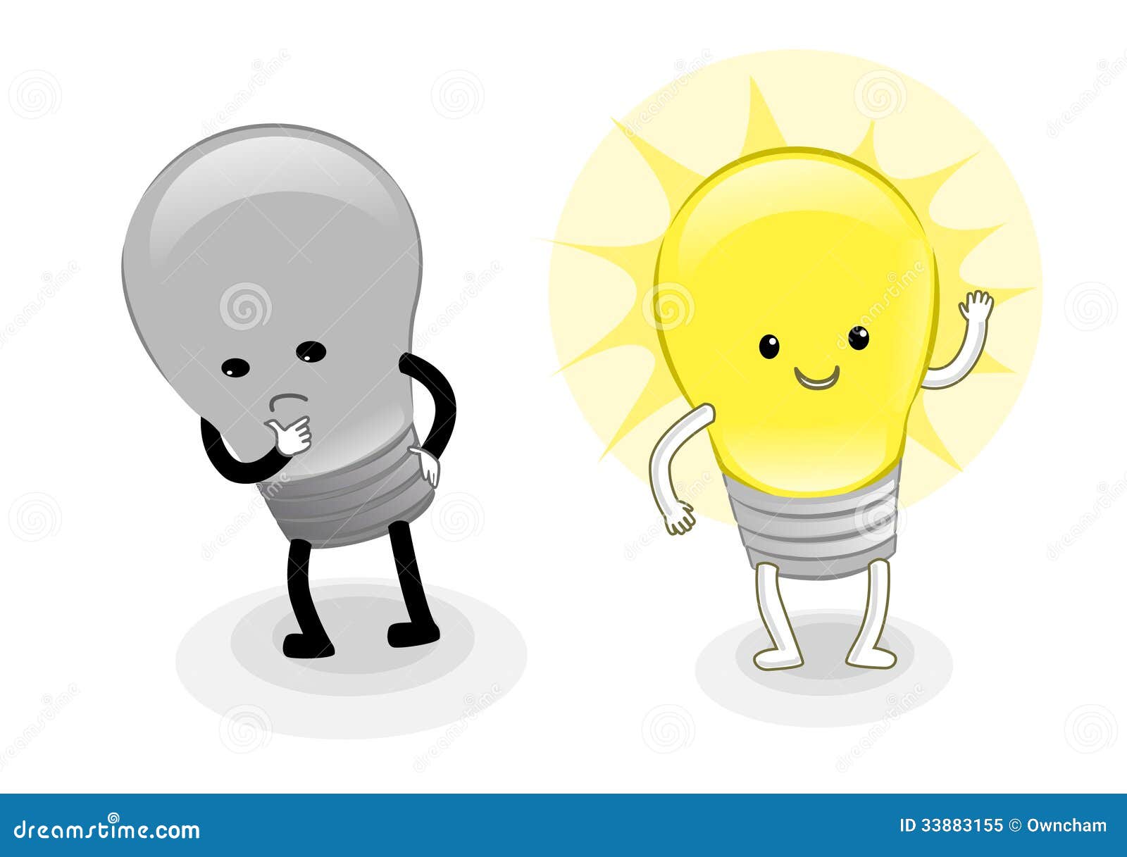 Cartoon Light Bulb stock vector. Illustration of icon - 33883155
