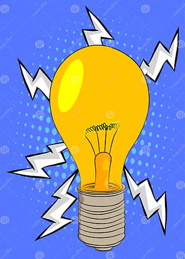 Cartoon Light Bulb, Comic Book Idea. Vintage Vector Comics, Pop Art ...