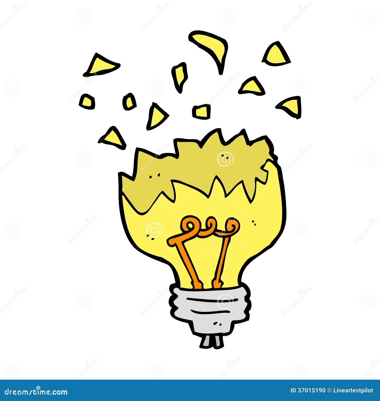 Cartoon Light Bulb Exploding Stock Vector - Illustration of character ...