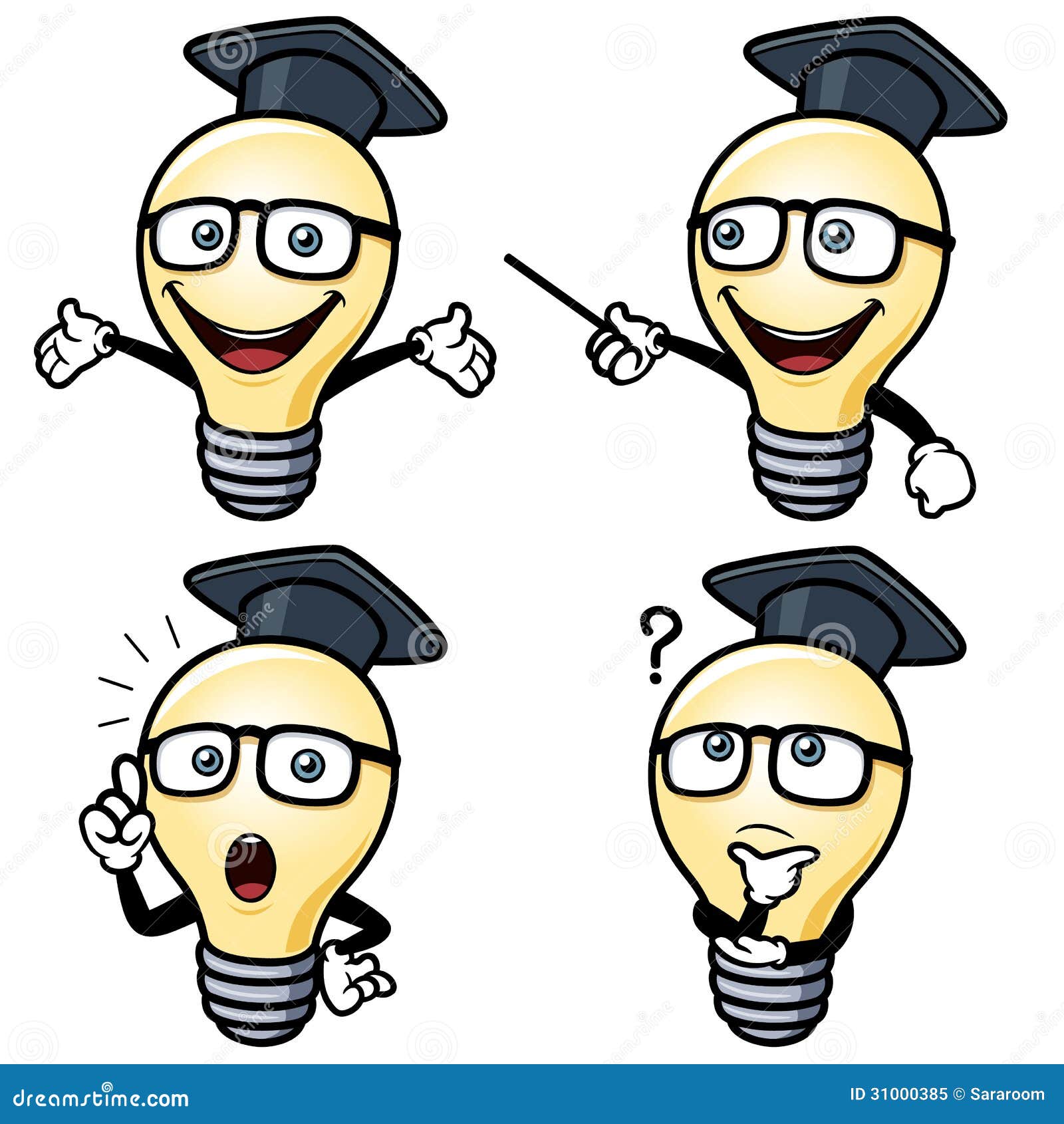 Cartoon light bulb stock vector. Illustration of cartoon - 31000385