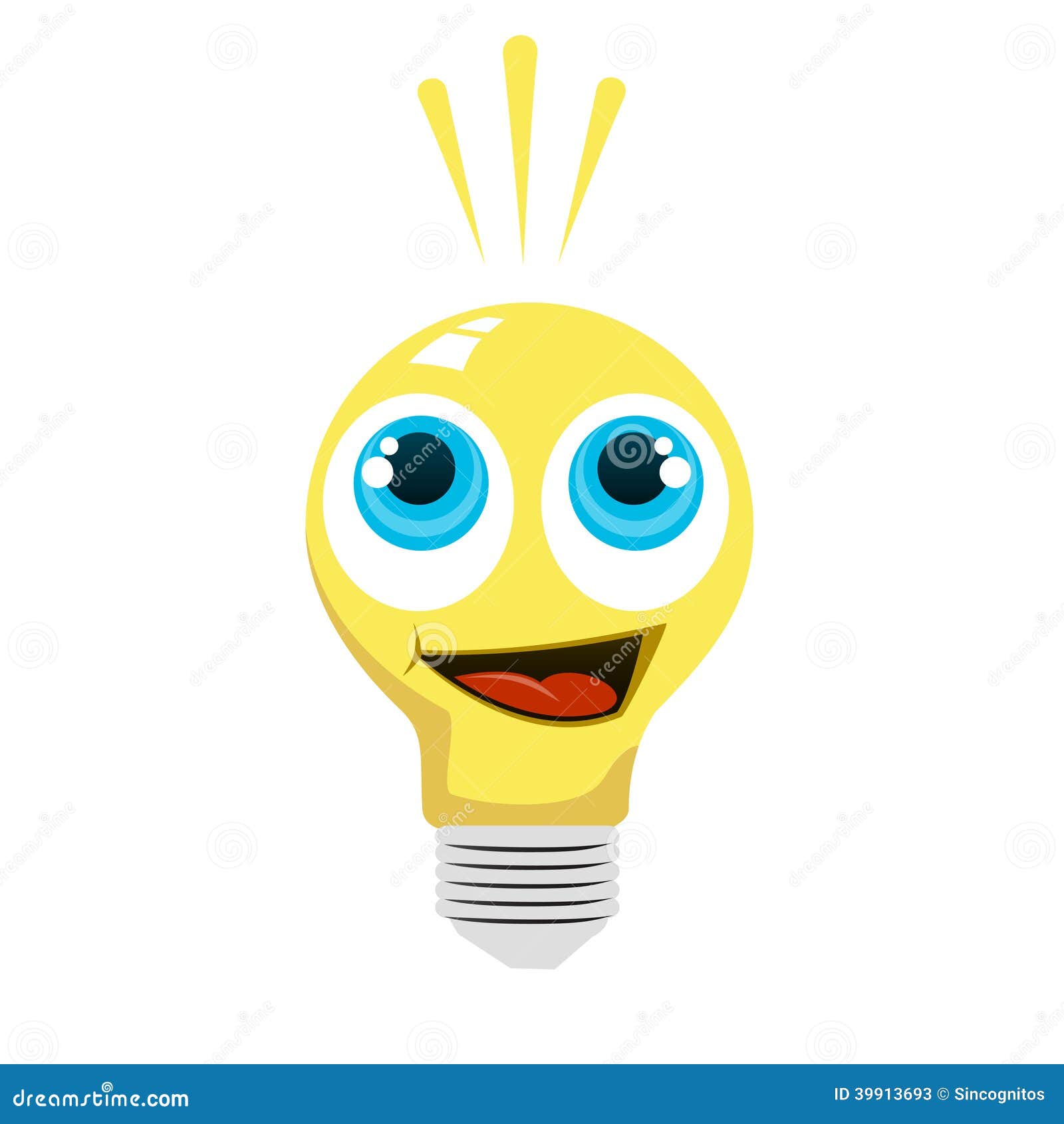 Cartoon light bulb stock vector. Illustration of inspiration - 39913693