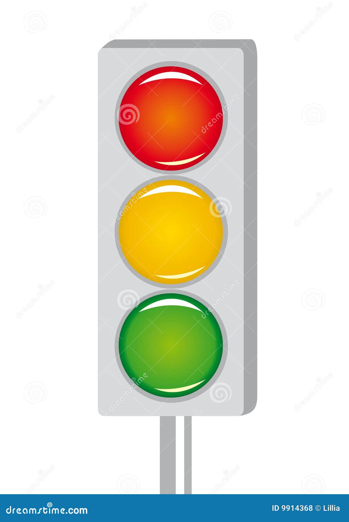 Cartoon light signal. stock vector. Illustration of road - 9914368