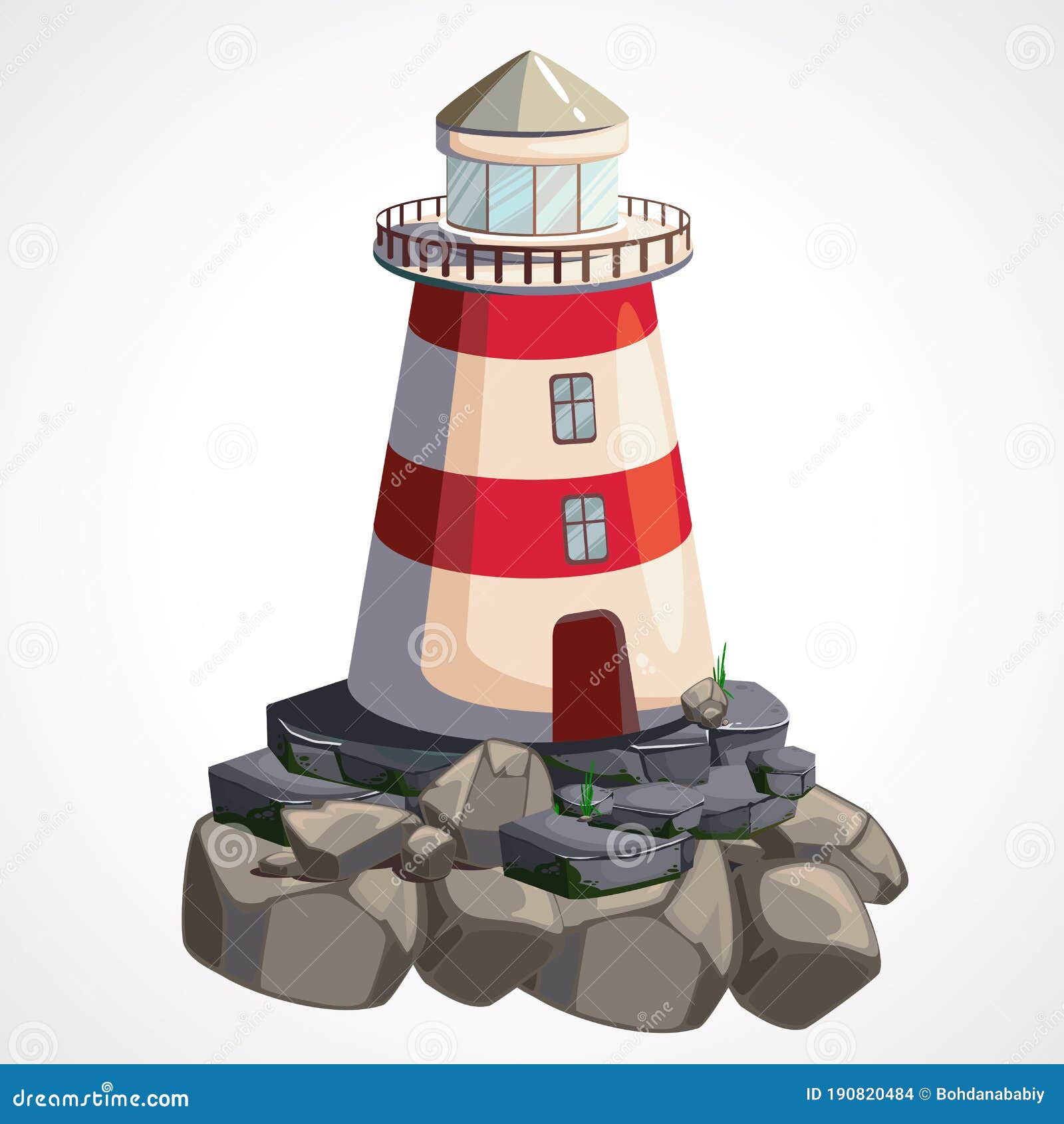 Cartoon Lighthouse Different Types Set Isolated On White Background ...