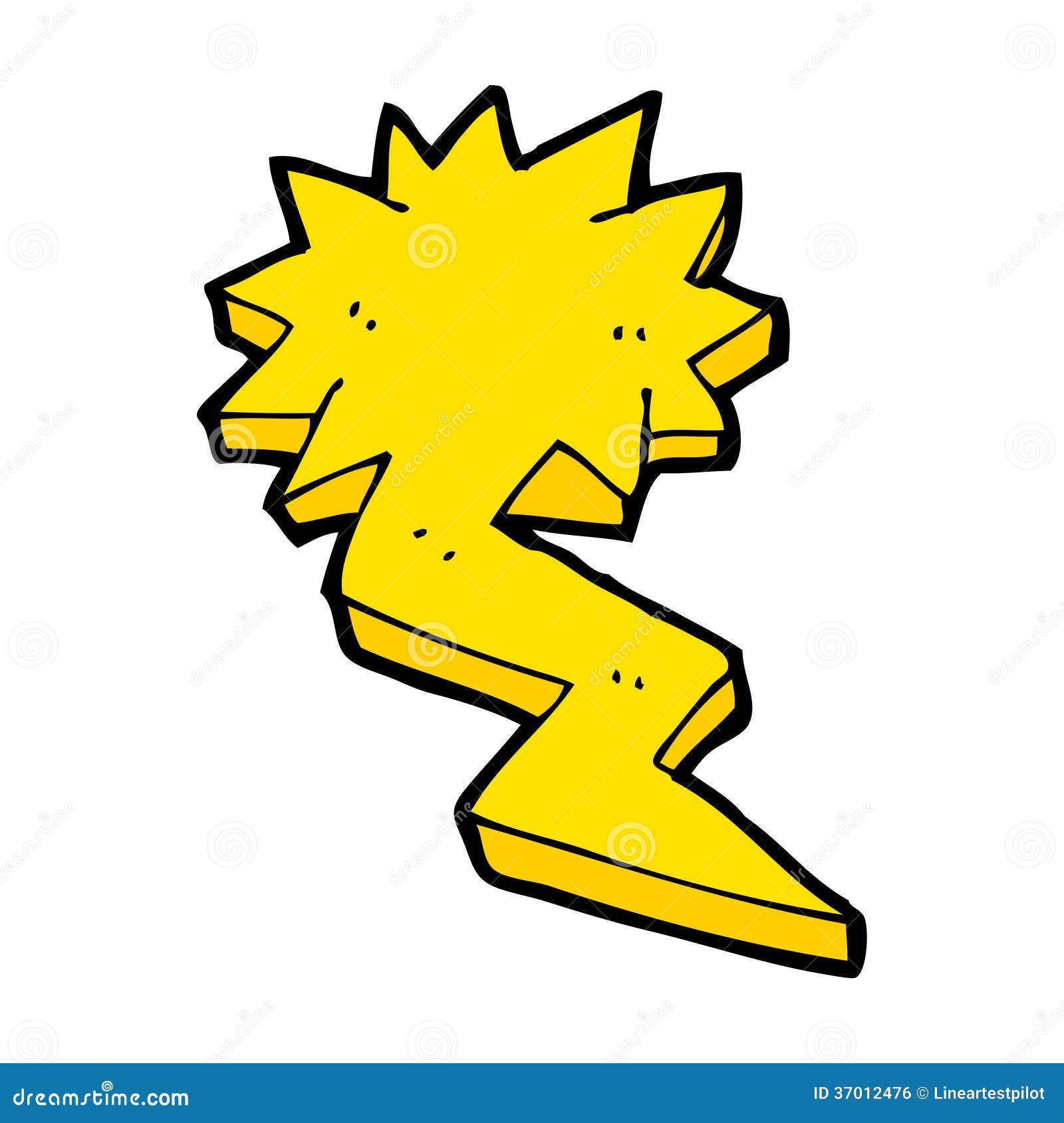Cartoon Lightning Bolt Symbol Stock Vector - Illustration of doodle ...