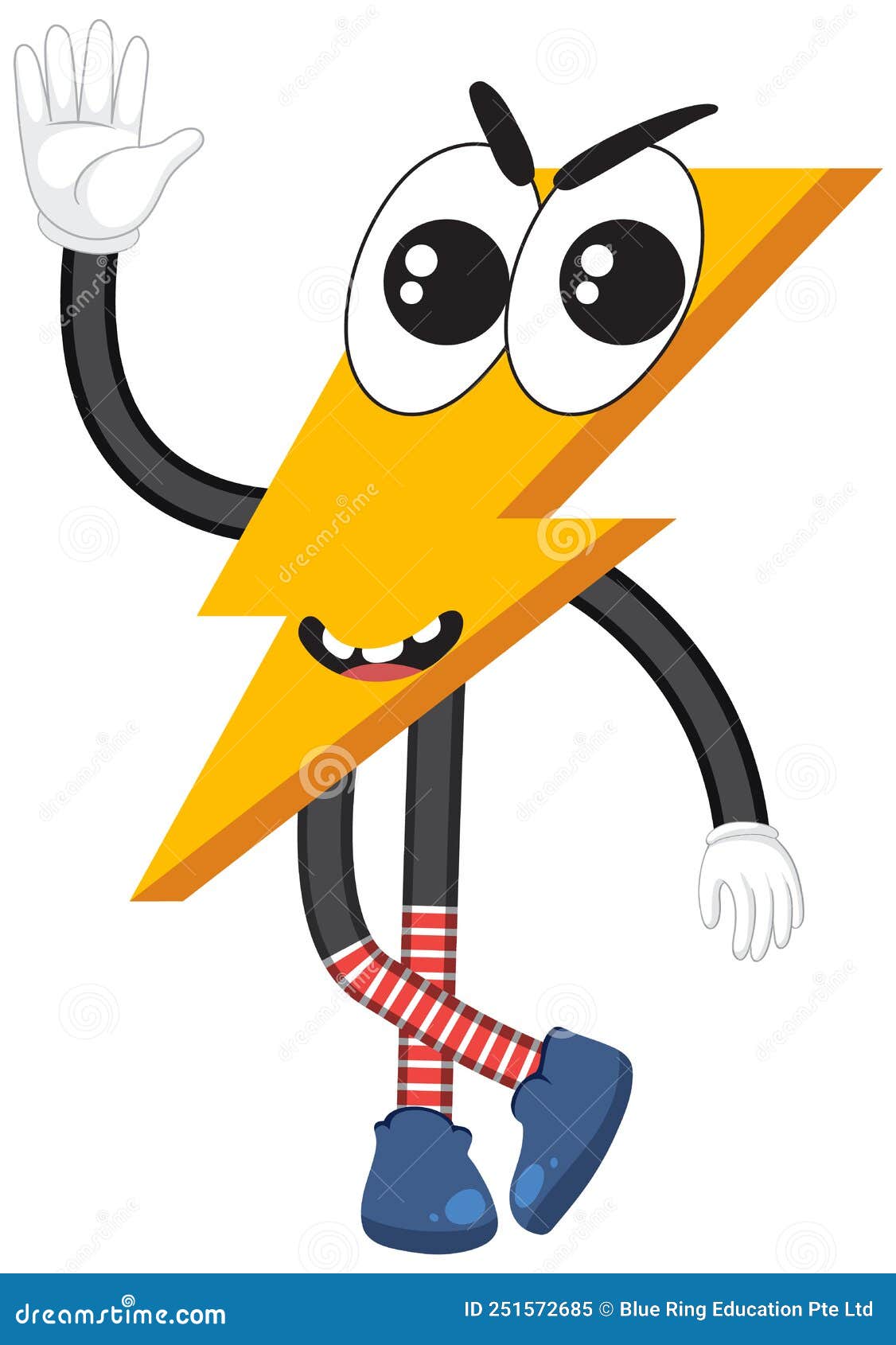 Cartoon Lightning with Facial Expression Stock Vector - Illustration of ...
