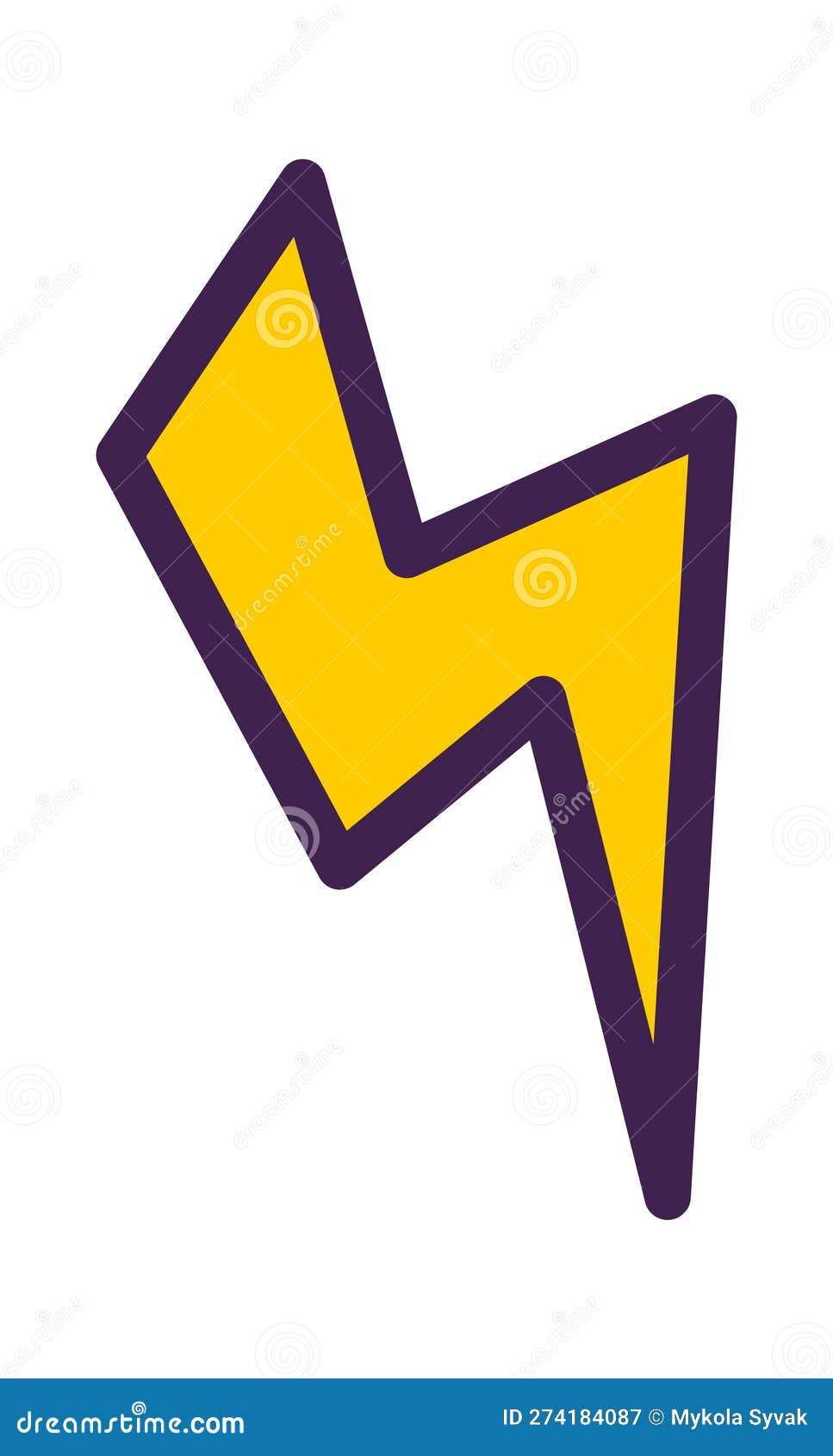 Cartoon Lightning Icon stock vector. Illustration of vector - 274184087