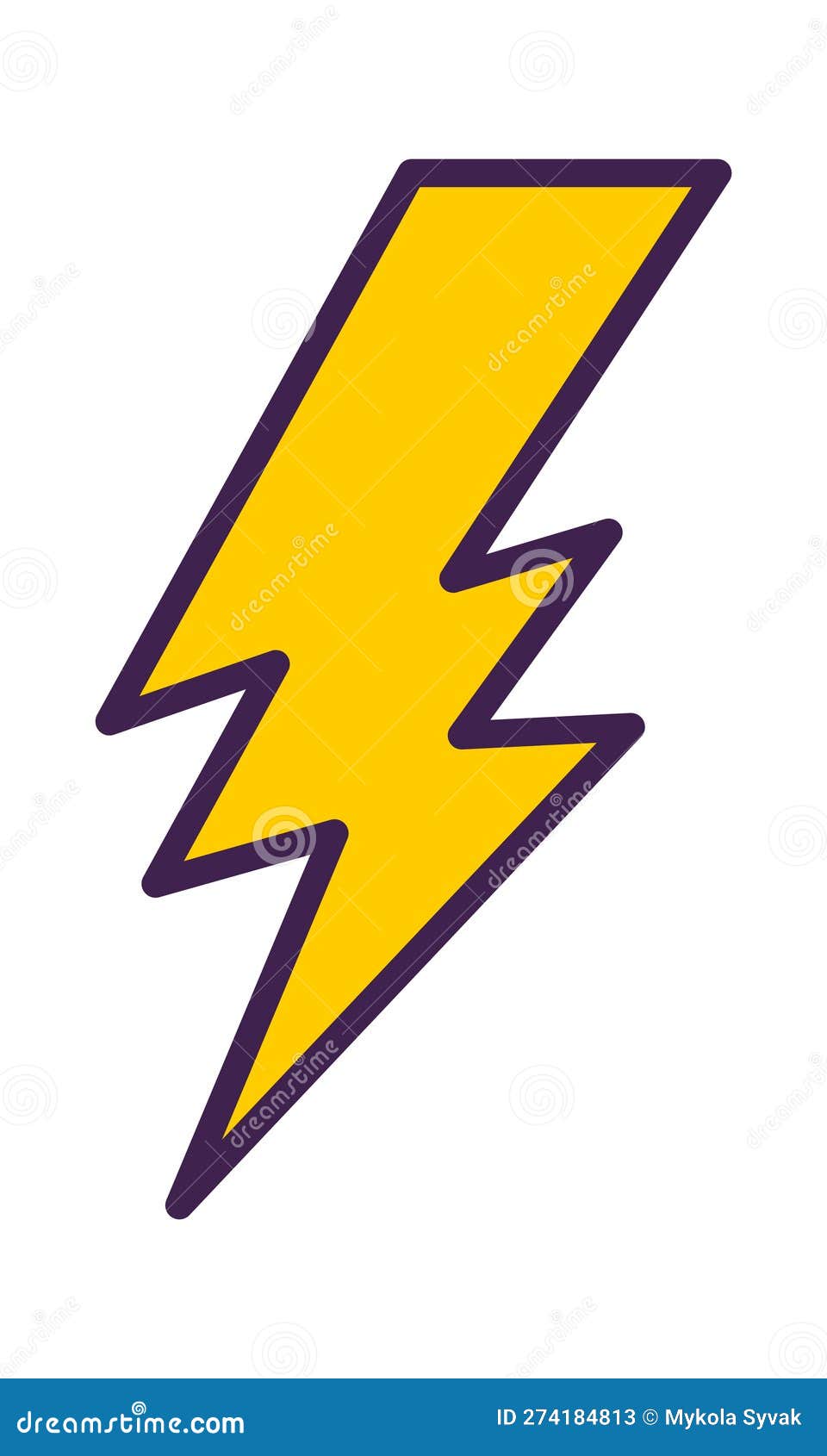 Cartoon Lightning Icon stock vector. Illustration of element - 274184813