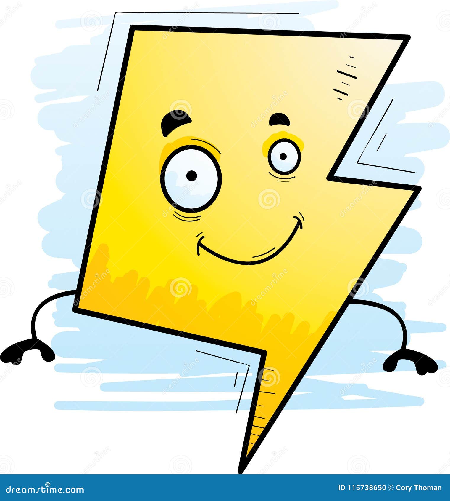 Cartoon Lightning Smiling stock vector. Illustration of sketch - 115738650