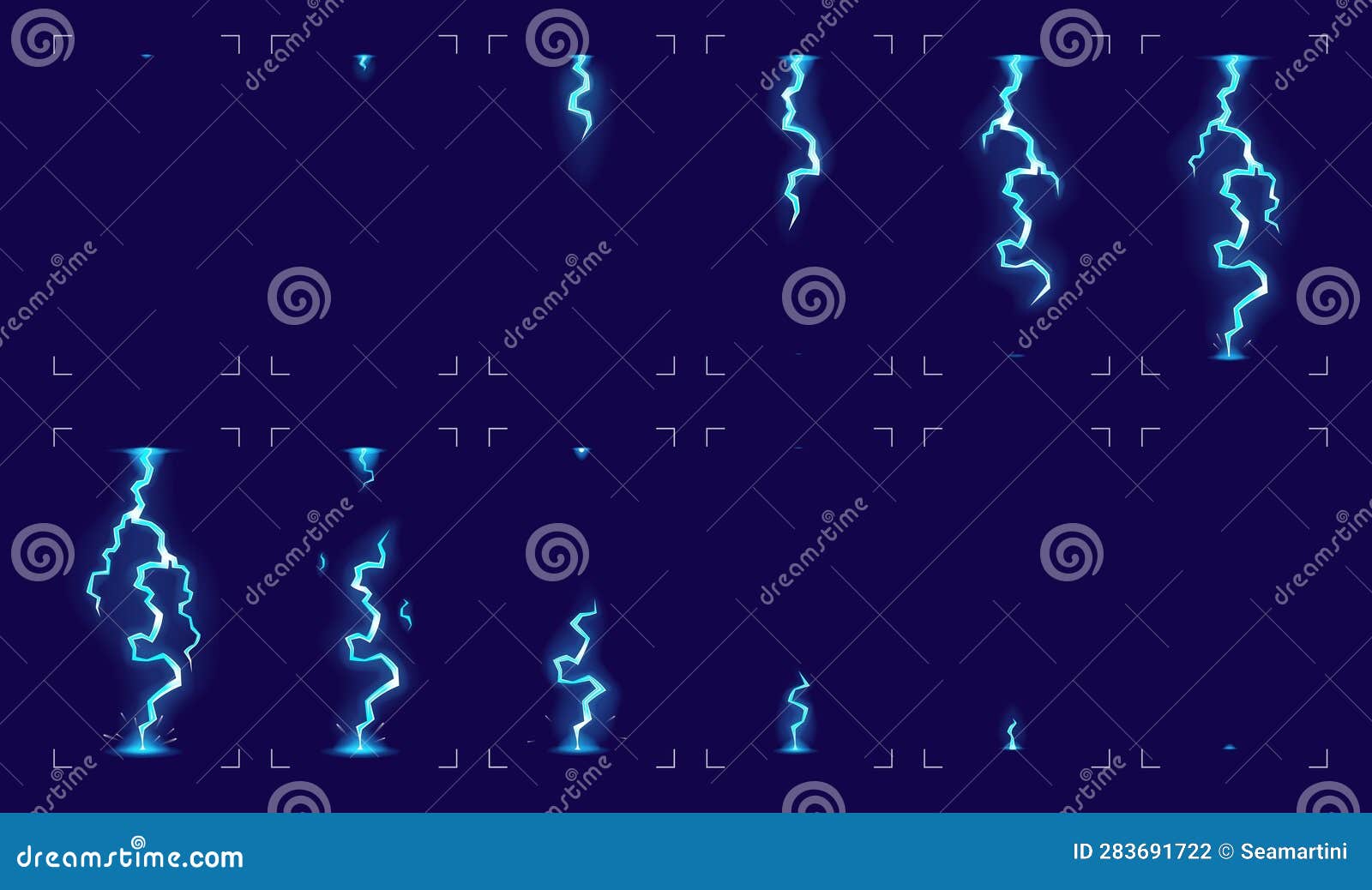 Cartoon Lightning Sprite Animation, Thunderbolt Stock Vector ...