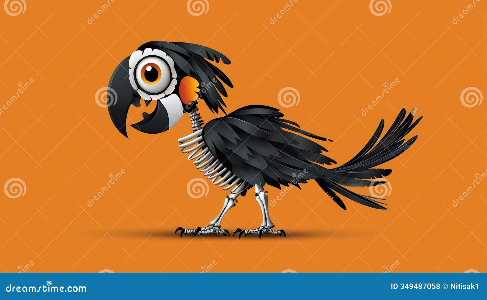 Parrot Skeleton Silhouette Vector For Halloween Decorations And Tattoos ...