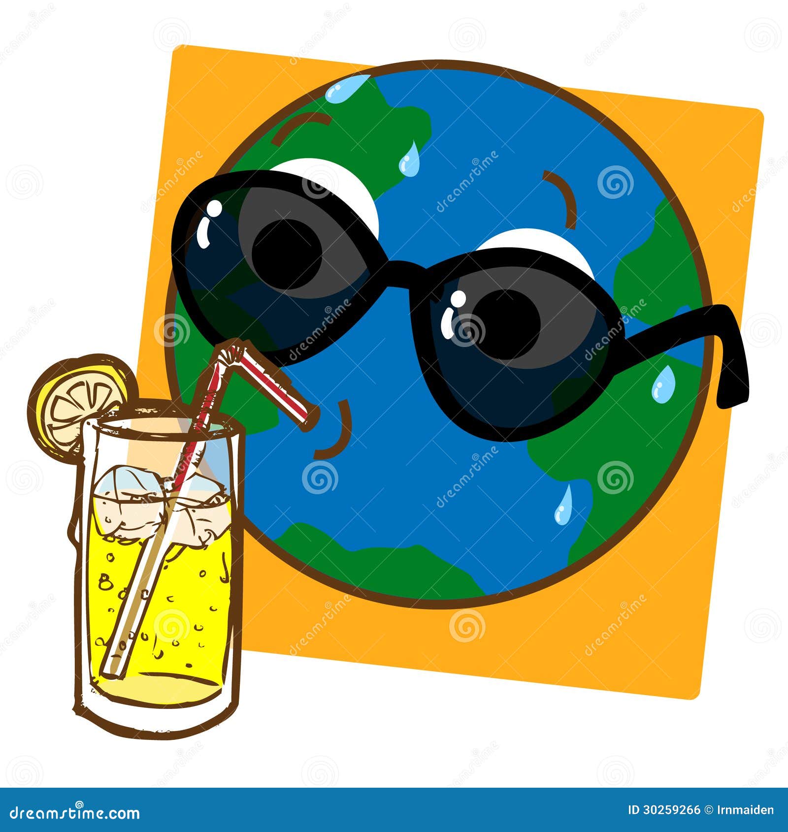 Planet Earth Drinking Lemonade Stock Vector - Illustration of juice ...