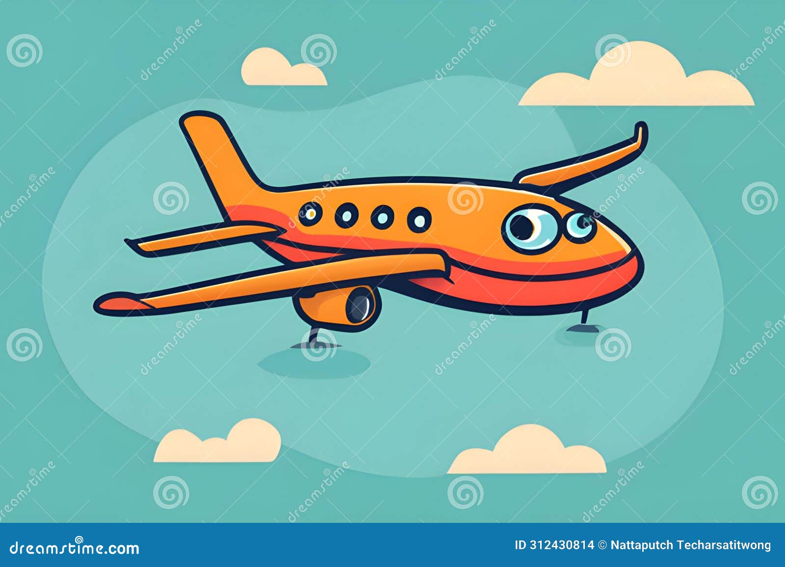 Cartoon Line Art for an Airplane Stock Illustration - Illustration of ...