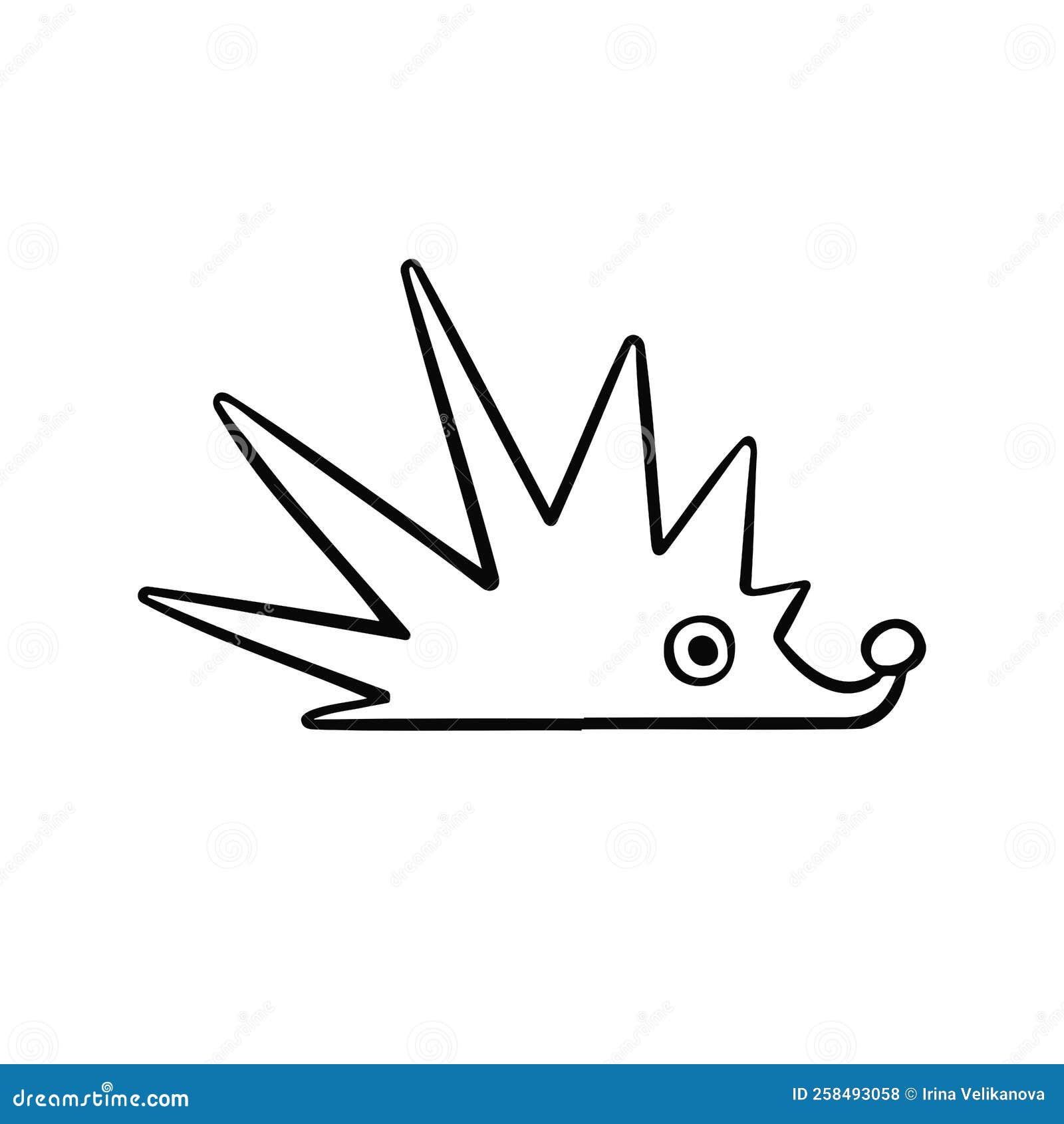 Cartoon Line Sketch - Egel - Vector Vector Illustratie - Illustration ...