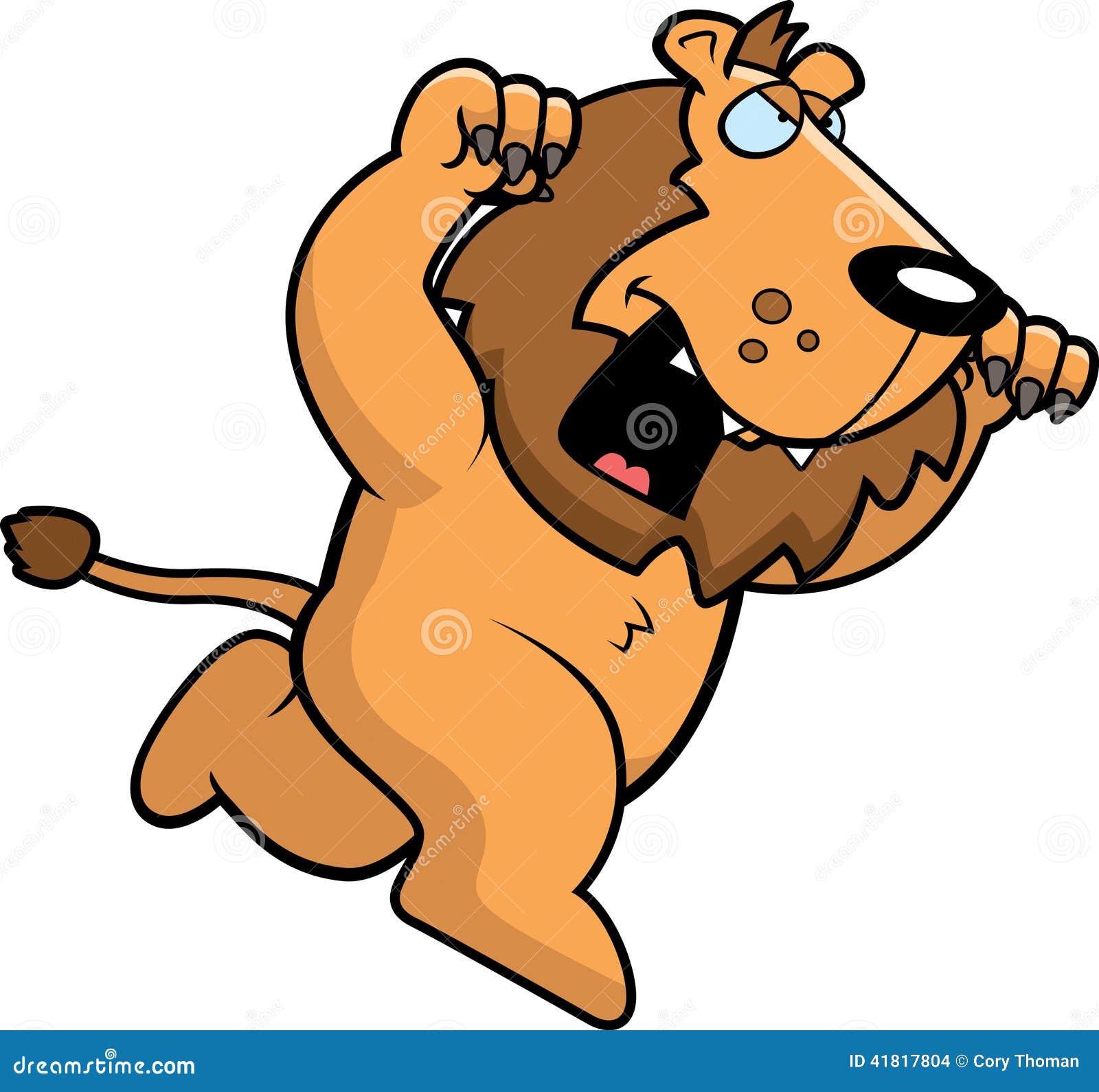 Cartoon Lion Attacking stock vector. Illustration of vicious - 41817804