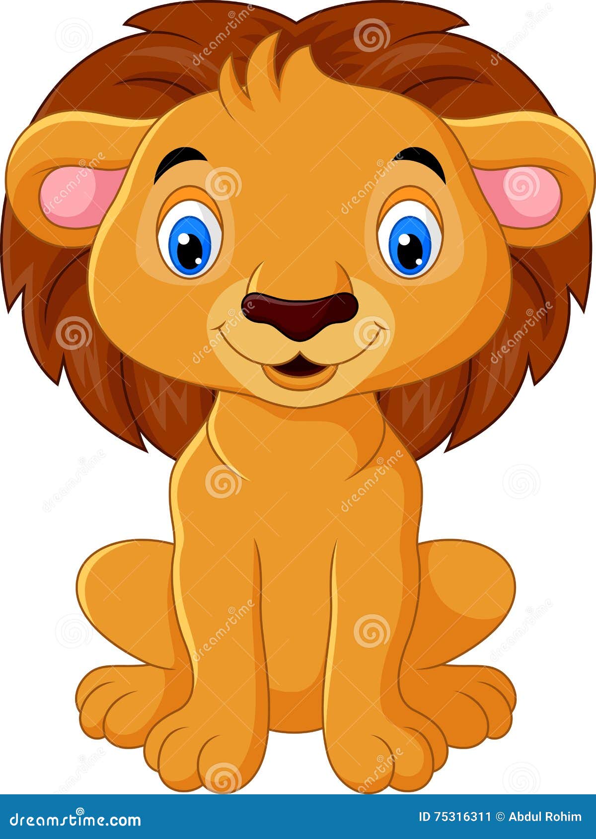 Cartoon lion character stock vector. Illustration of feline - 75316311