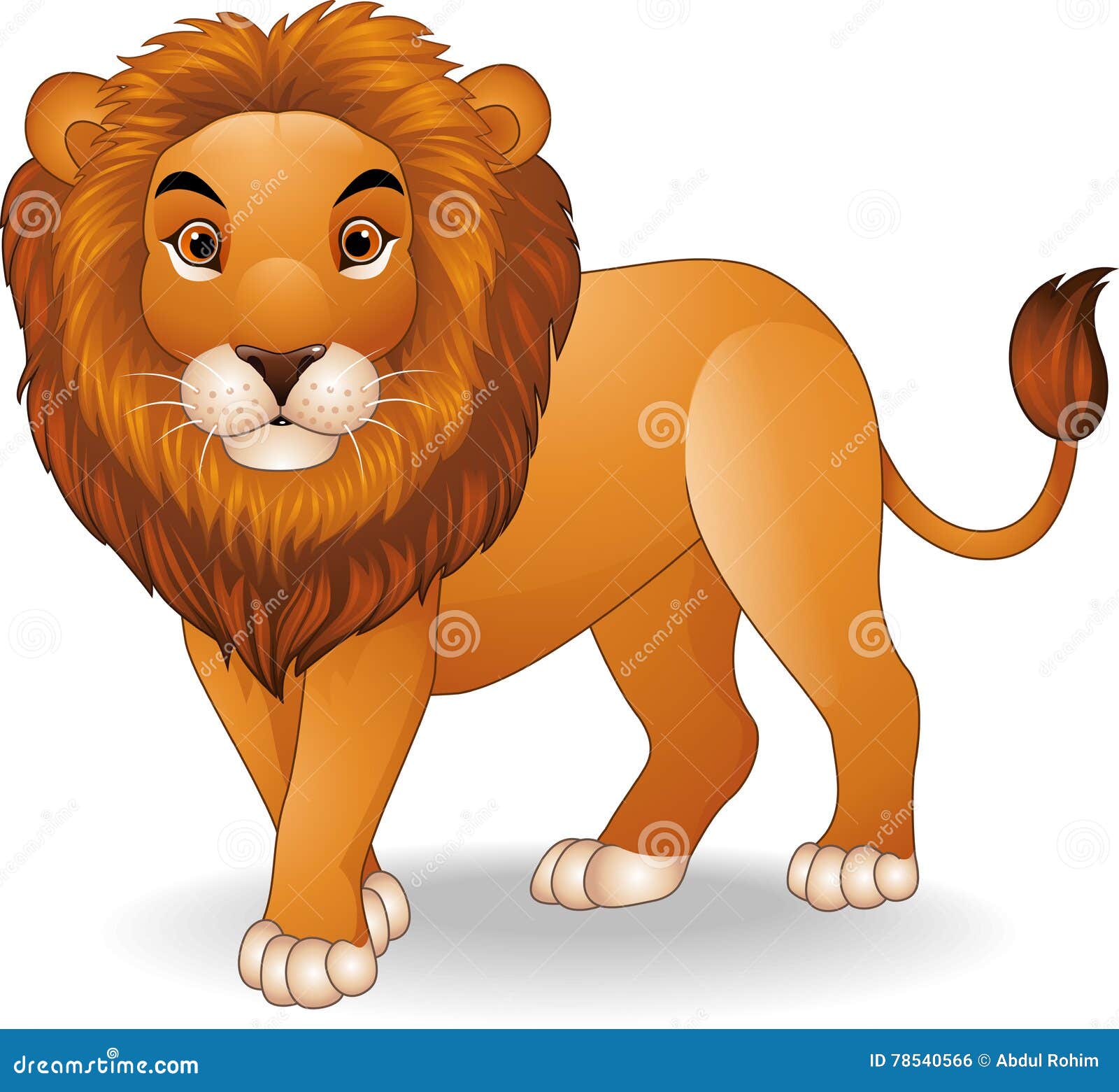 Cartoon lion character stock vector. Illustration of leaf - 78540566