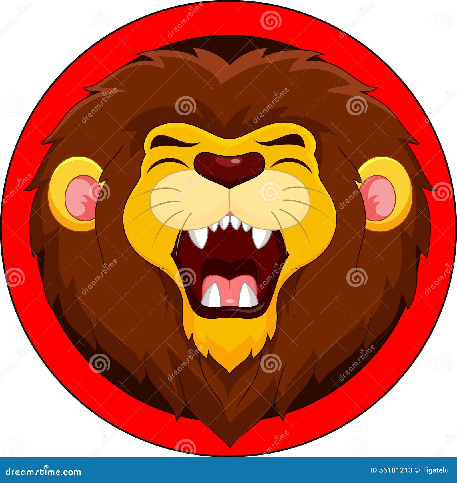 Cartoon lion roaring stock vector. Illustration of roaring - 56101213