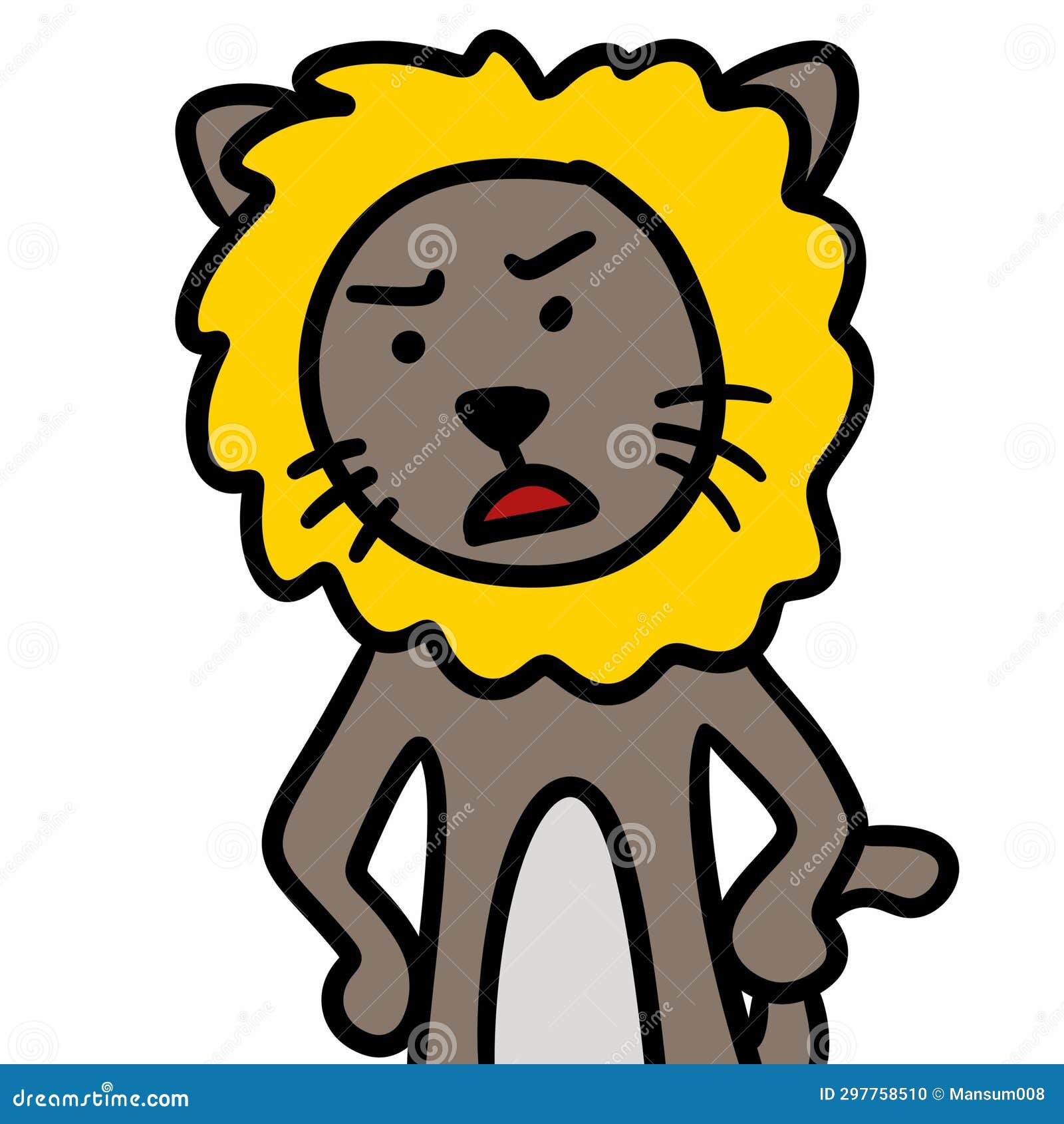 Cartoon Lion Showing Teeth on White Background Stock Illustration ...
