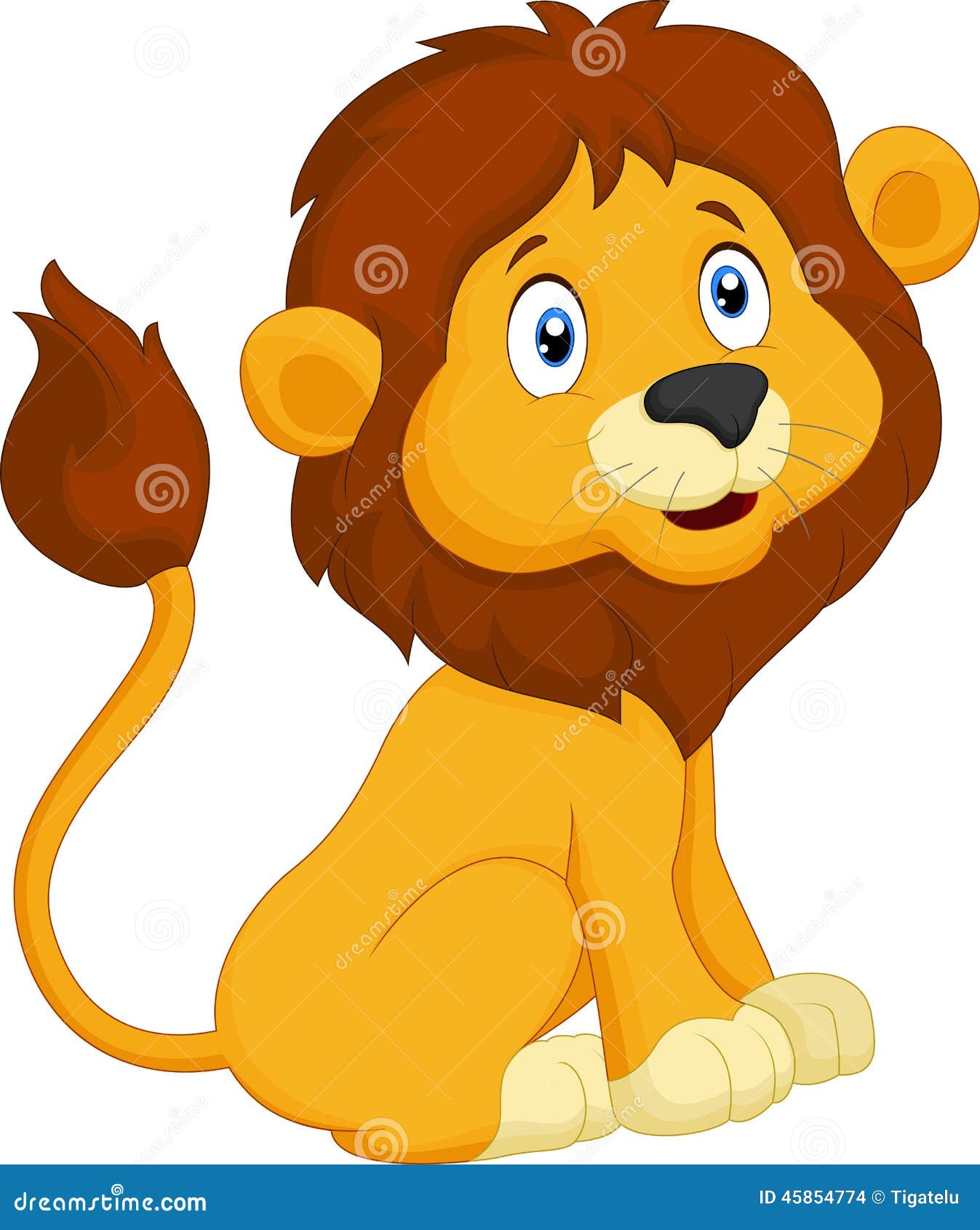 Cartoon lion sitting stock vector. Illustration of safari - 45854774