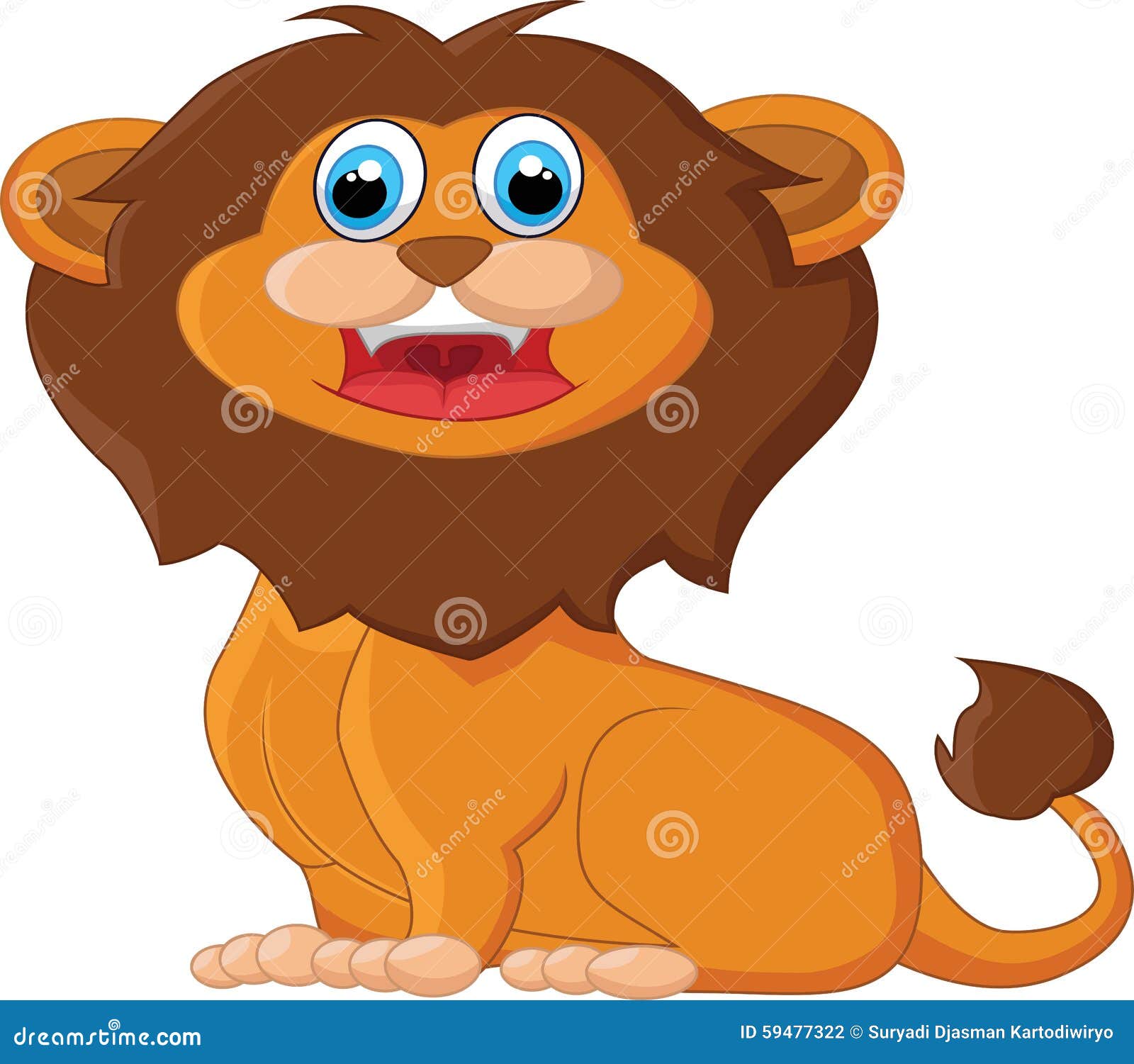 Cartoon lion sitting stock vector. Illustration of cheer - 59477322