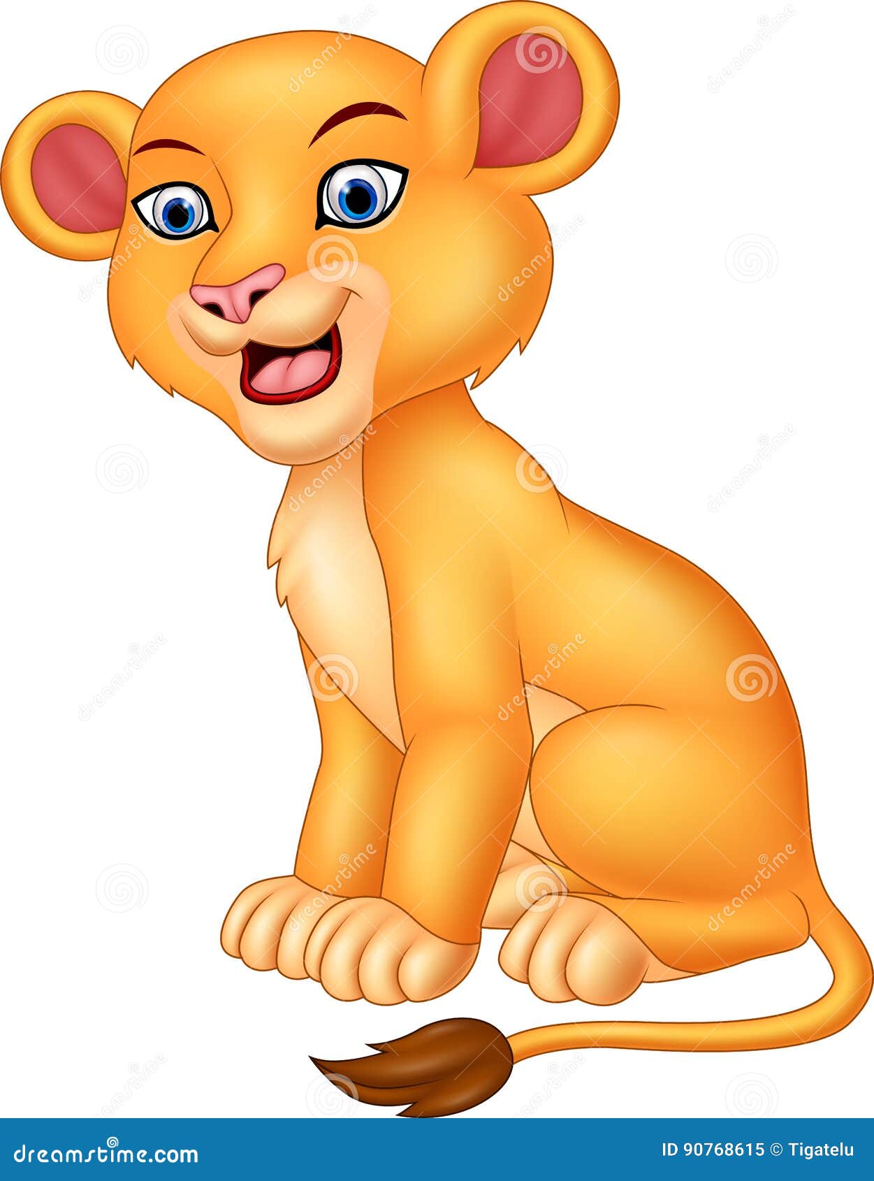 Cartoon Lioness Mother And Her Teenage Sone Fairy Tale Illustration ...