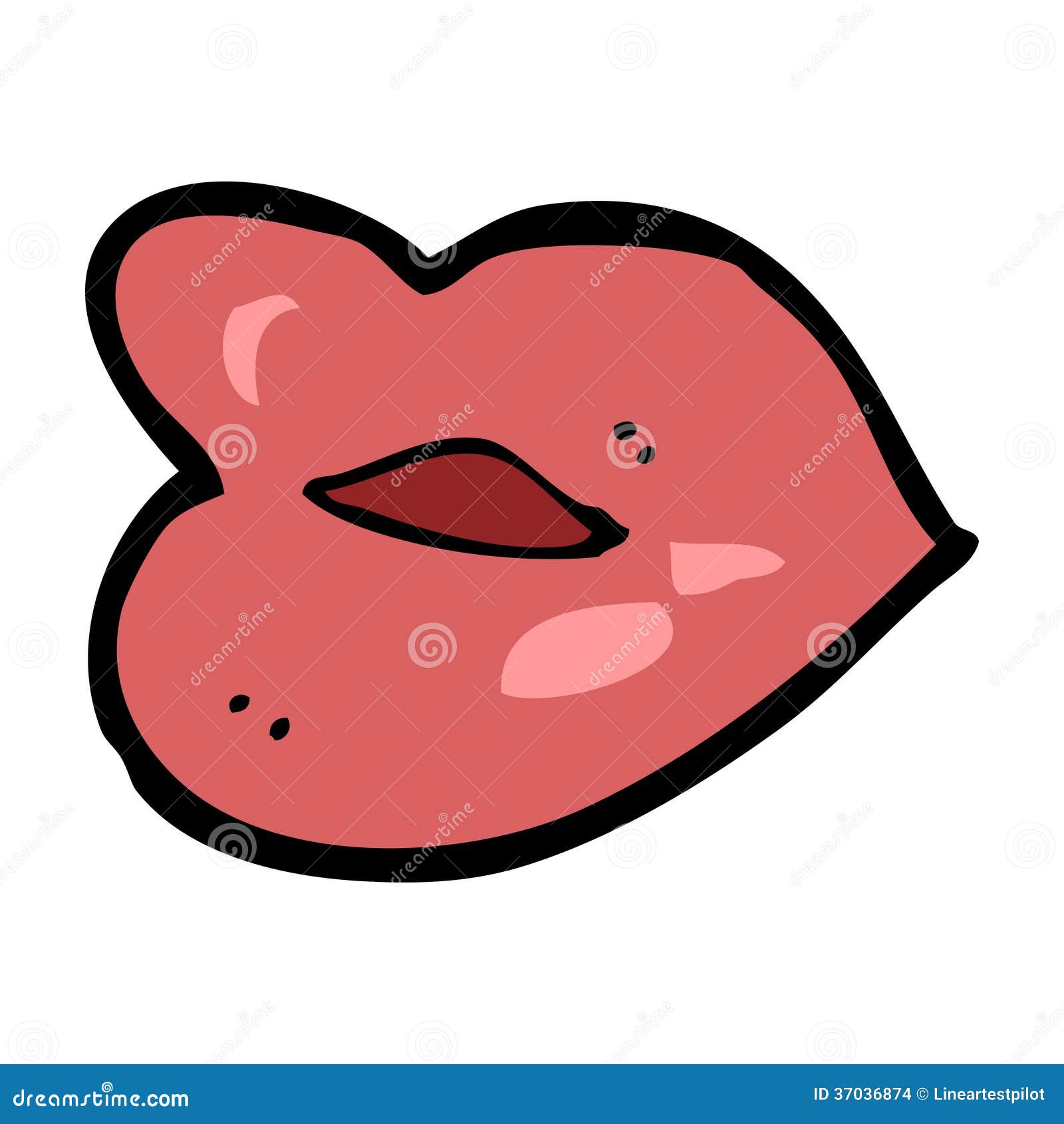 Cartoon lips stock vector. Illustration of cute, simple - 37036874