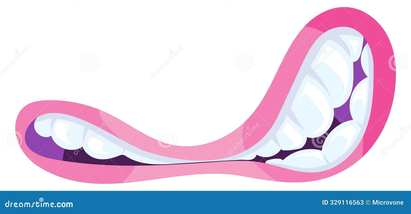 Cartoon Lips With Teeth. Funny Comic Mouth Icon Stock Photo ...