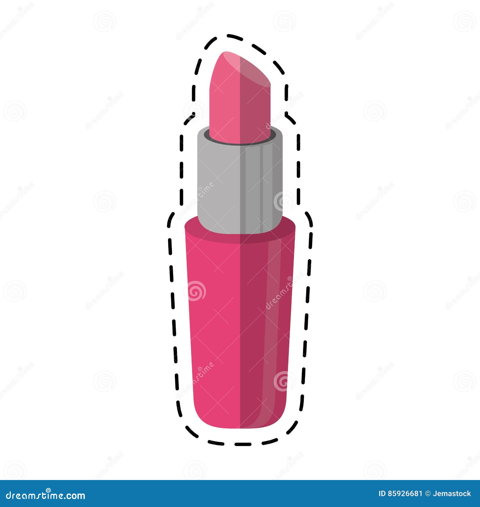 Cartoon Lipstick Make-up Cosmetic Icon Stock Vector - Illustration of ...