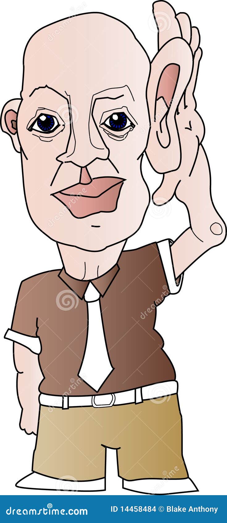 Cartoon Listening Intently stock vector. Illustration of sound - 14458484