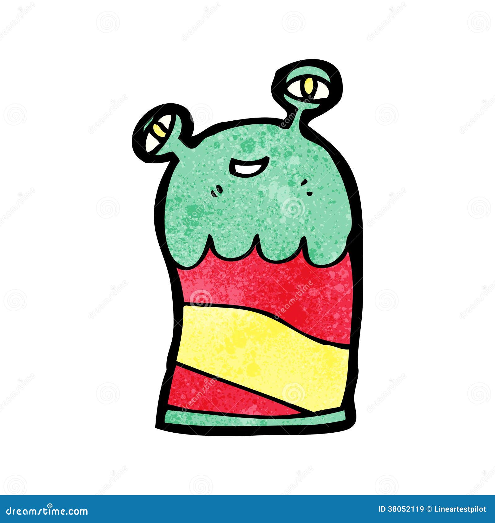 Cartoon little alien stock vector. Illustration of hand - 38052119