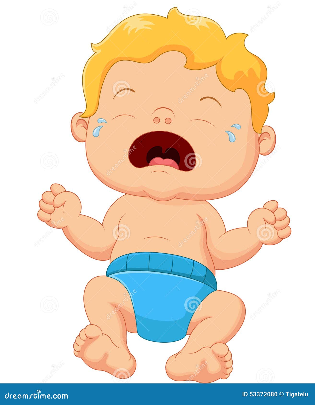Cartoon little baby crying stock vector. Illustration of mouth - 53372080