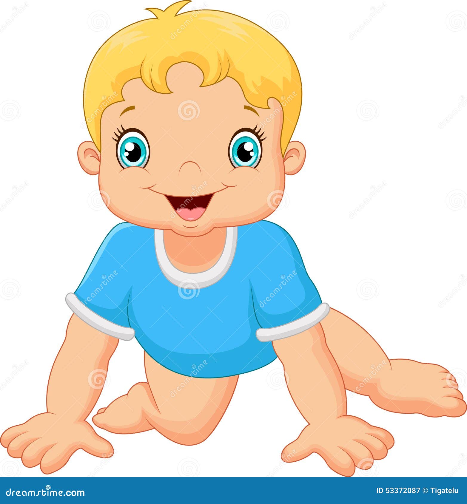 Cartoon Little Boy Crawling Stock Vector - Illustration of smile, sweet ...