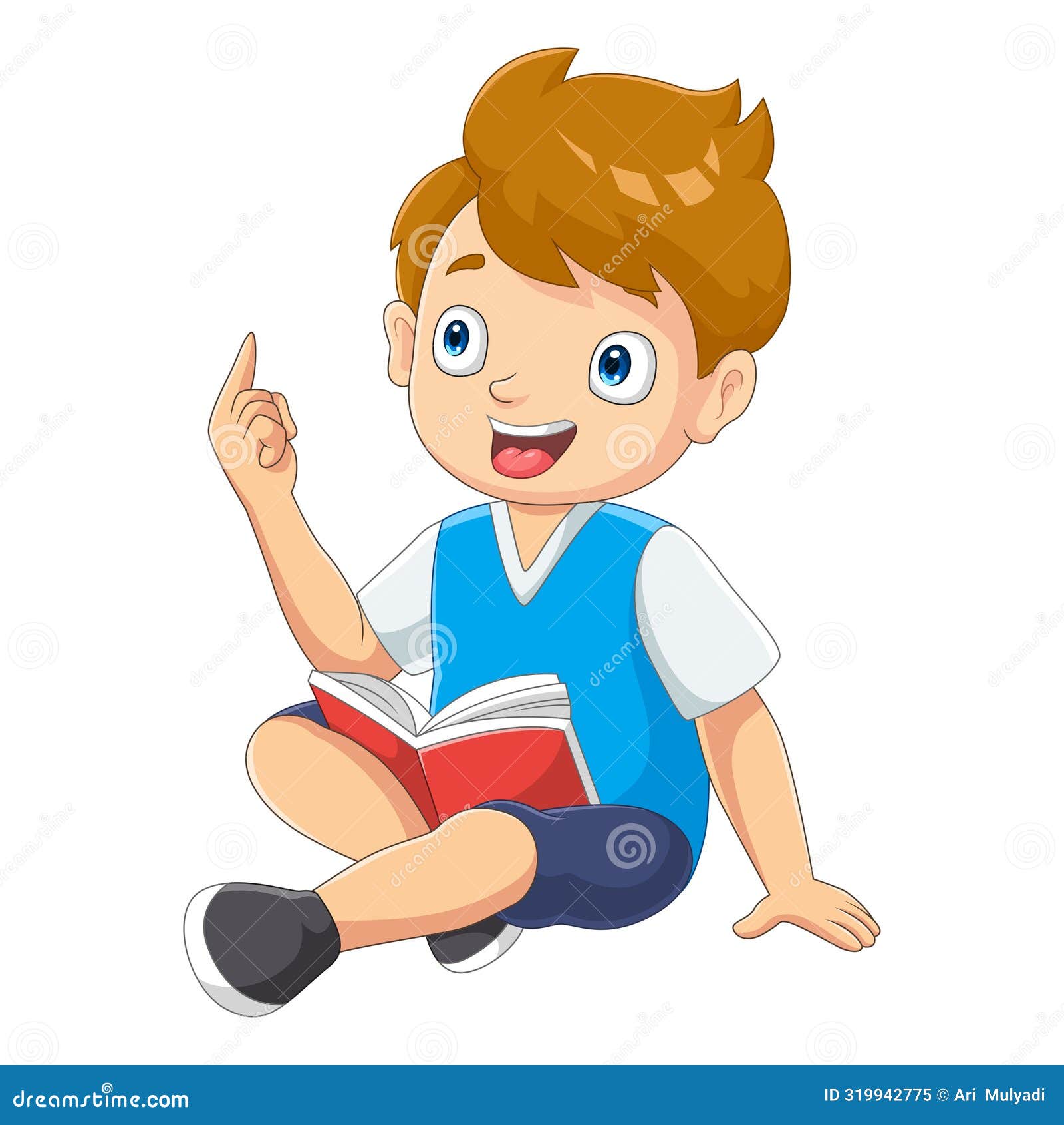 Cartoon Little Boy Having a Good Idea Stock Vector - Illustration of ...