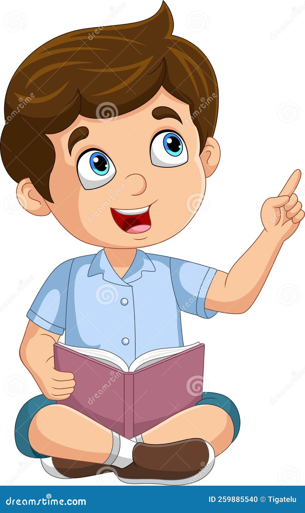 Cartoon Little Boy Having a Good Idea Stock Vector - Illustration of ...