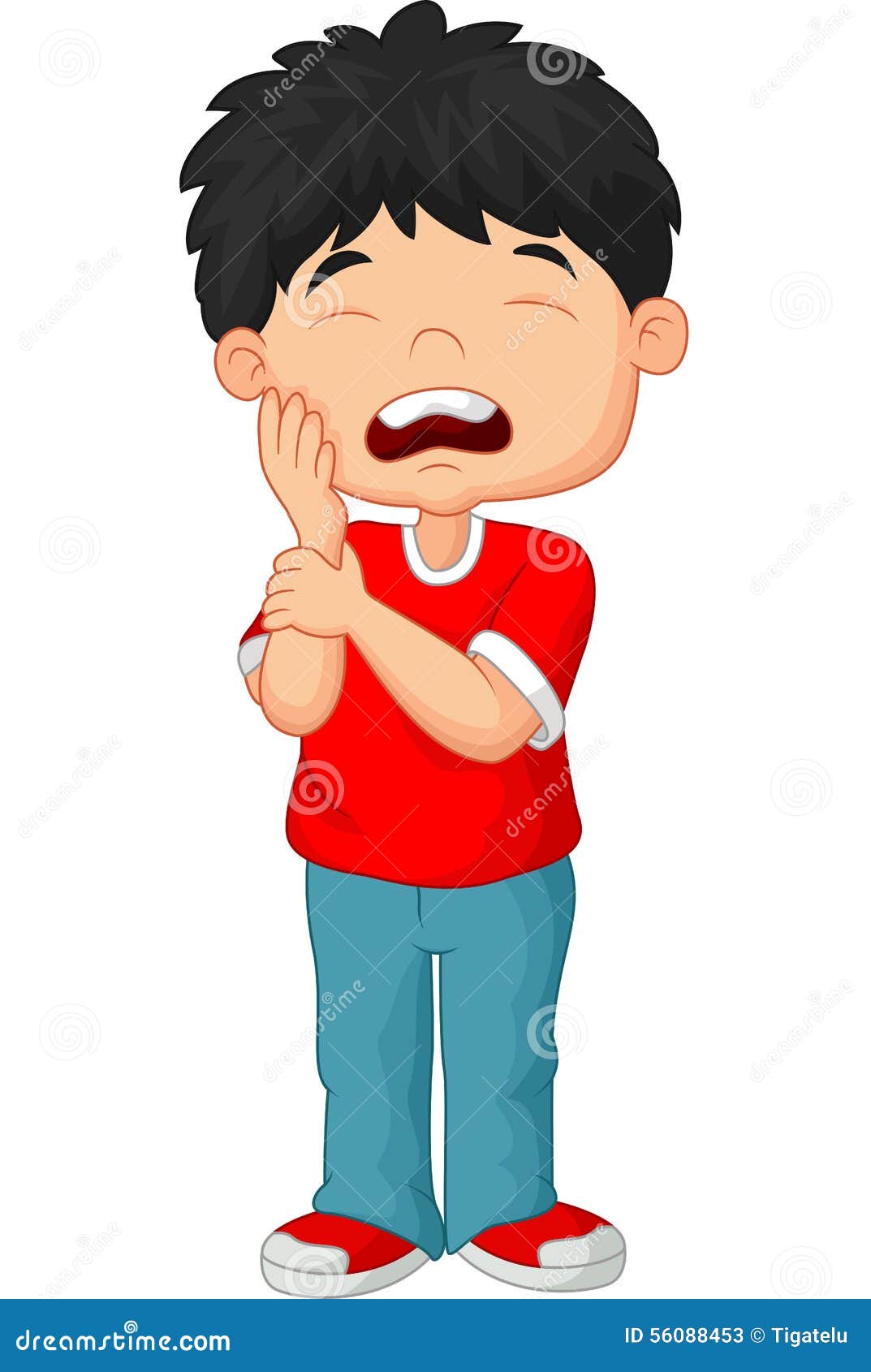 Cartoon Little Boy Toothache Stock Vector - Illustration of cheek ...