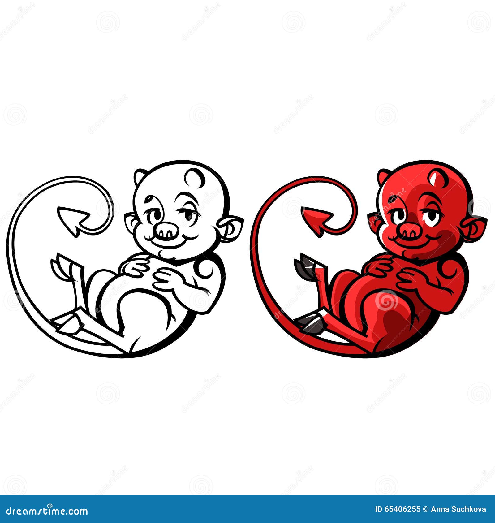 Cartoon Little Devil or Imp - Vector Illustration Stock Vector ...