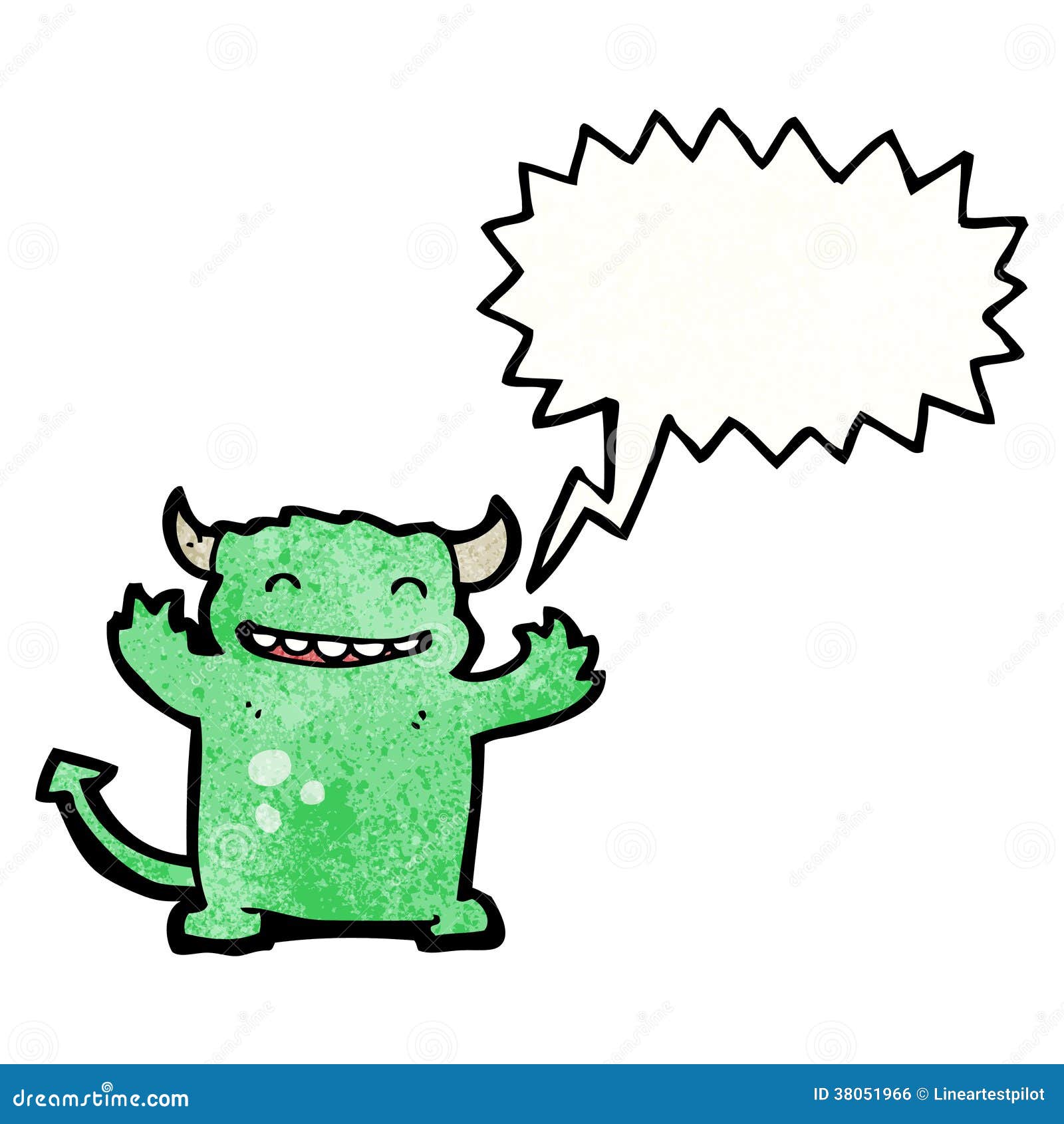 Cartoon Little Devil with Speech Bubble Stock Vector - Illustration of ...