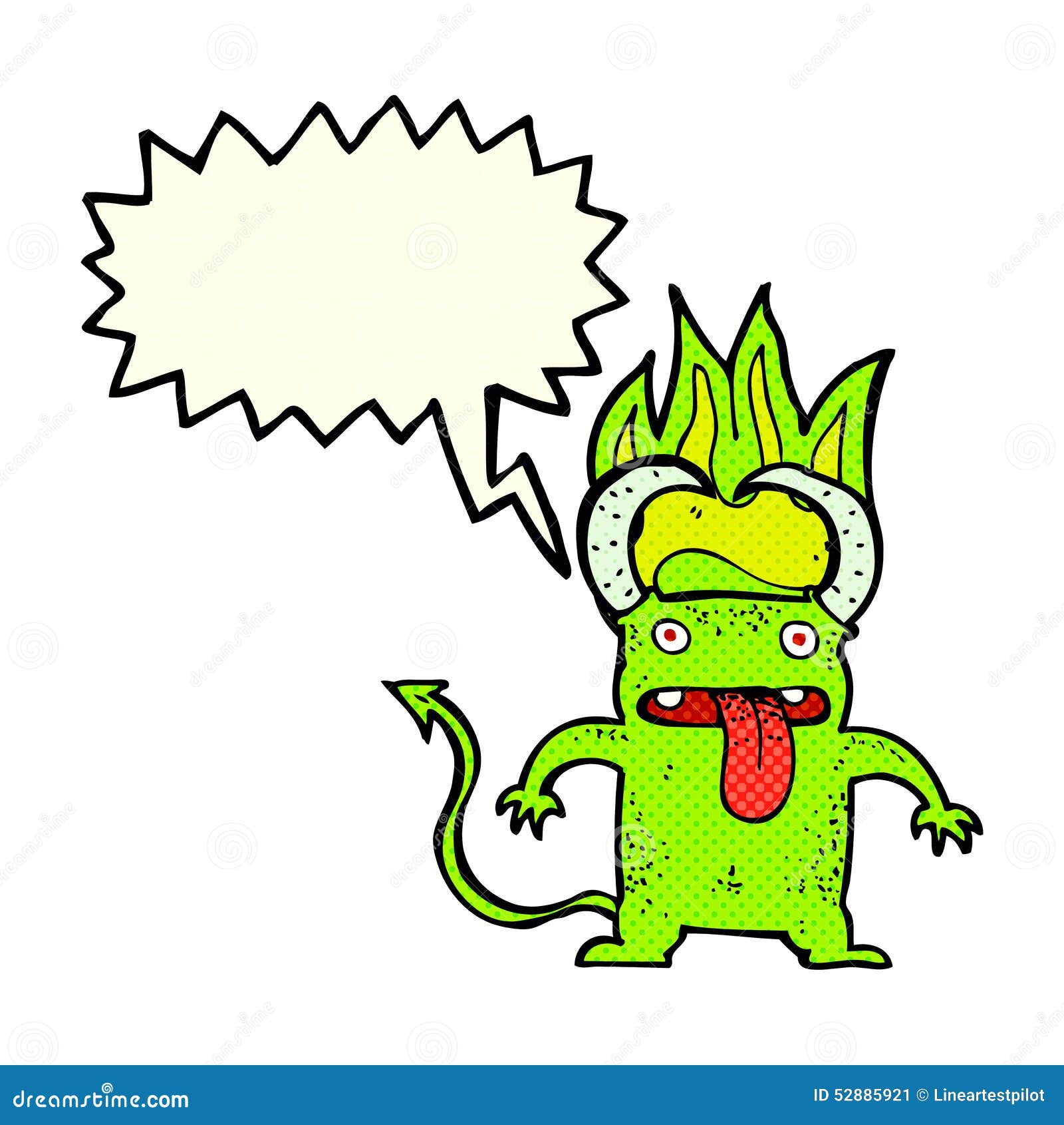 Cartoon Little Devil with Speech Bubble Stock Illustration ...