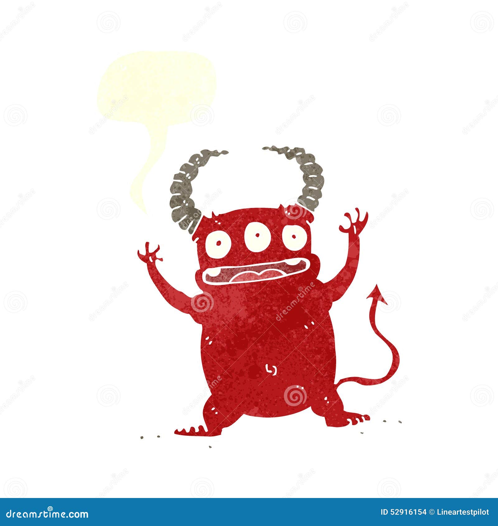 Cartoon Little Devil with Speech Bubble Stock Illustration ...