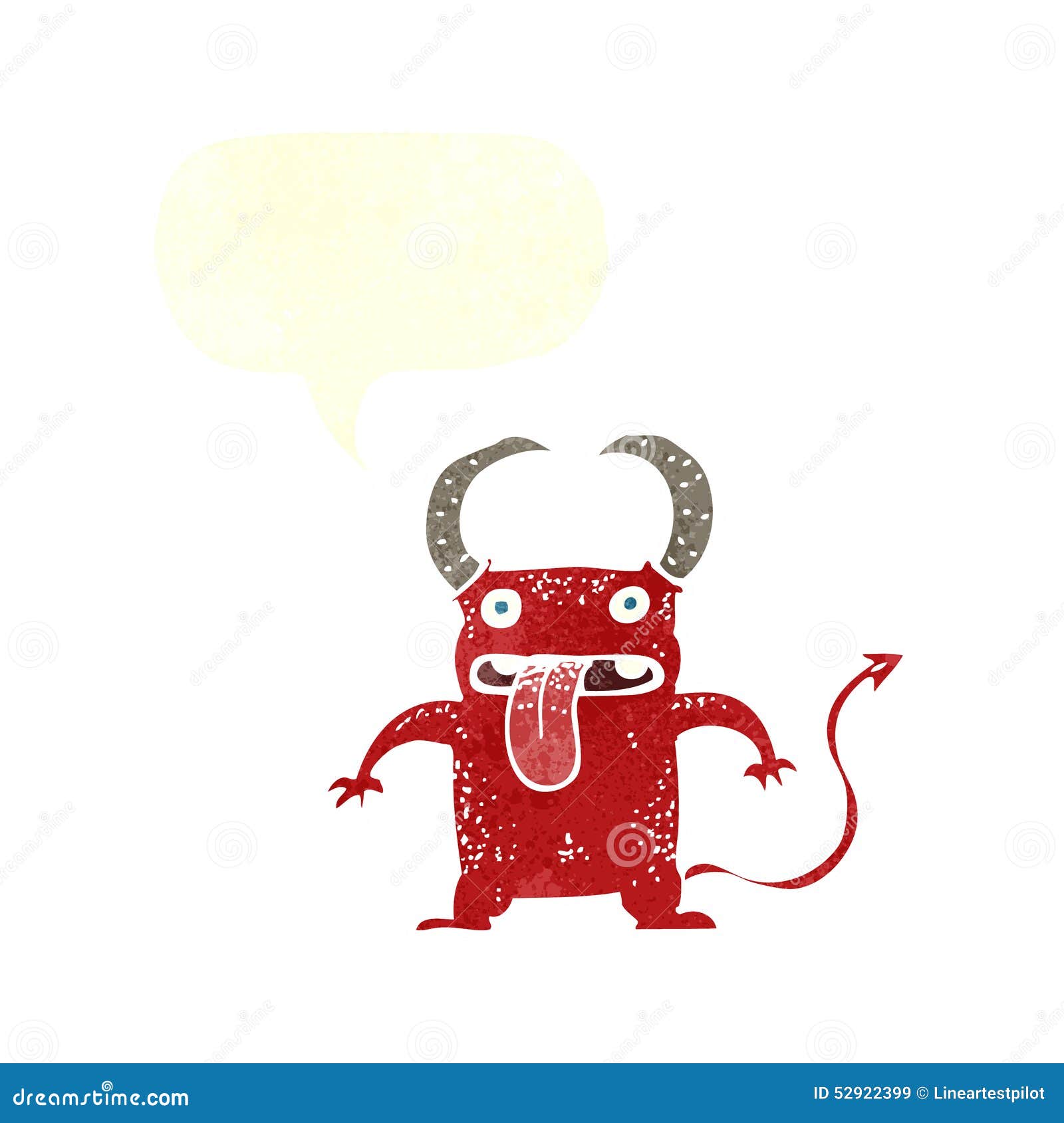 Cartoon Little Devil with Speech Bubble Stock Illustration ...