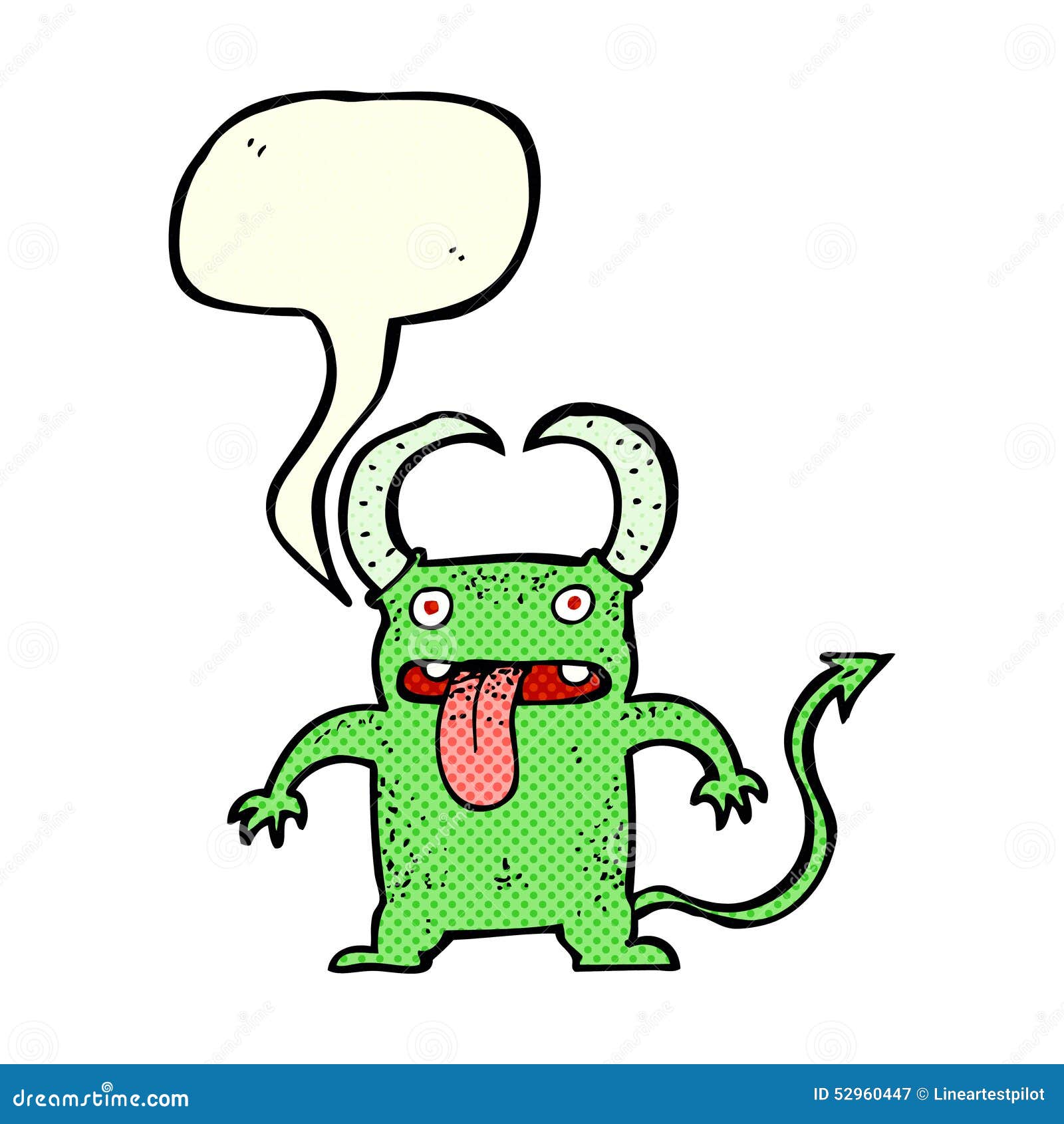 Cartoon Little Devil with Speech Bubble Stock Illustration ...