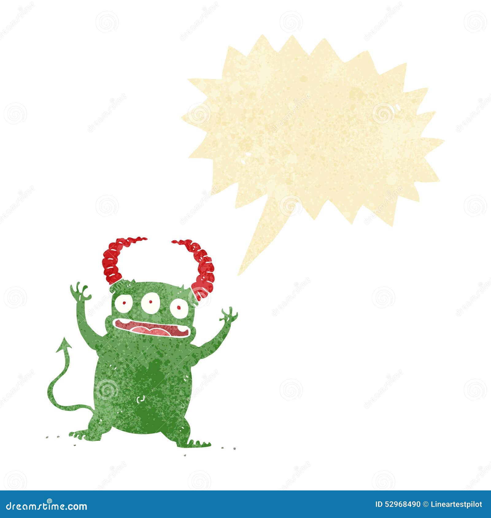 Cartoon Little Devil with Speech Bubble Stock Illustration ...