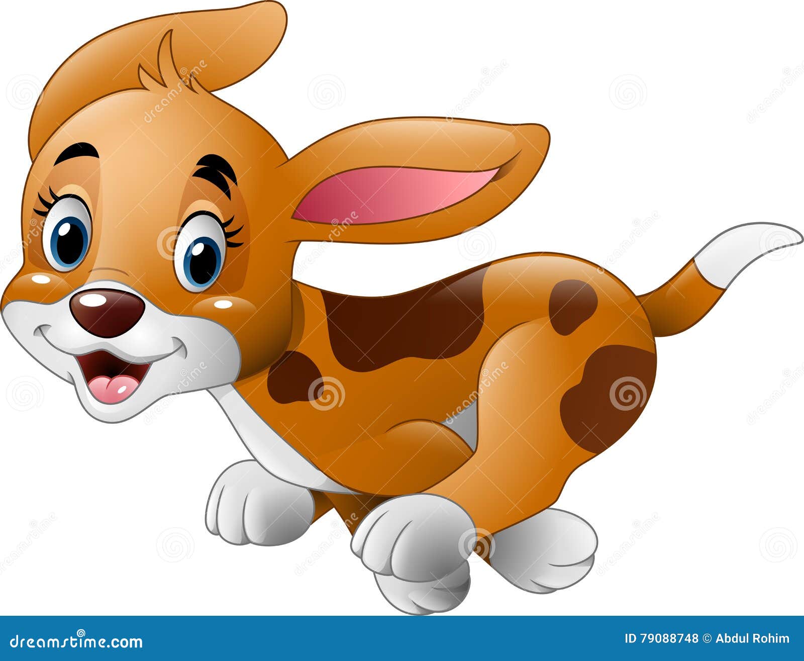 Cartoon little dog running stock vector. Illustration of cartoon - 79088748