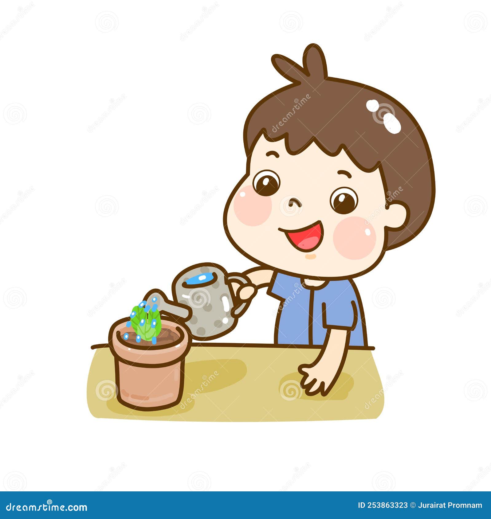 Cartoon Little Farmer Character. Stock Illustration - Illustration of ...