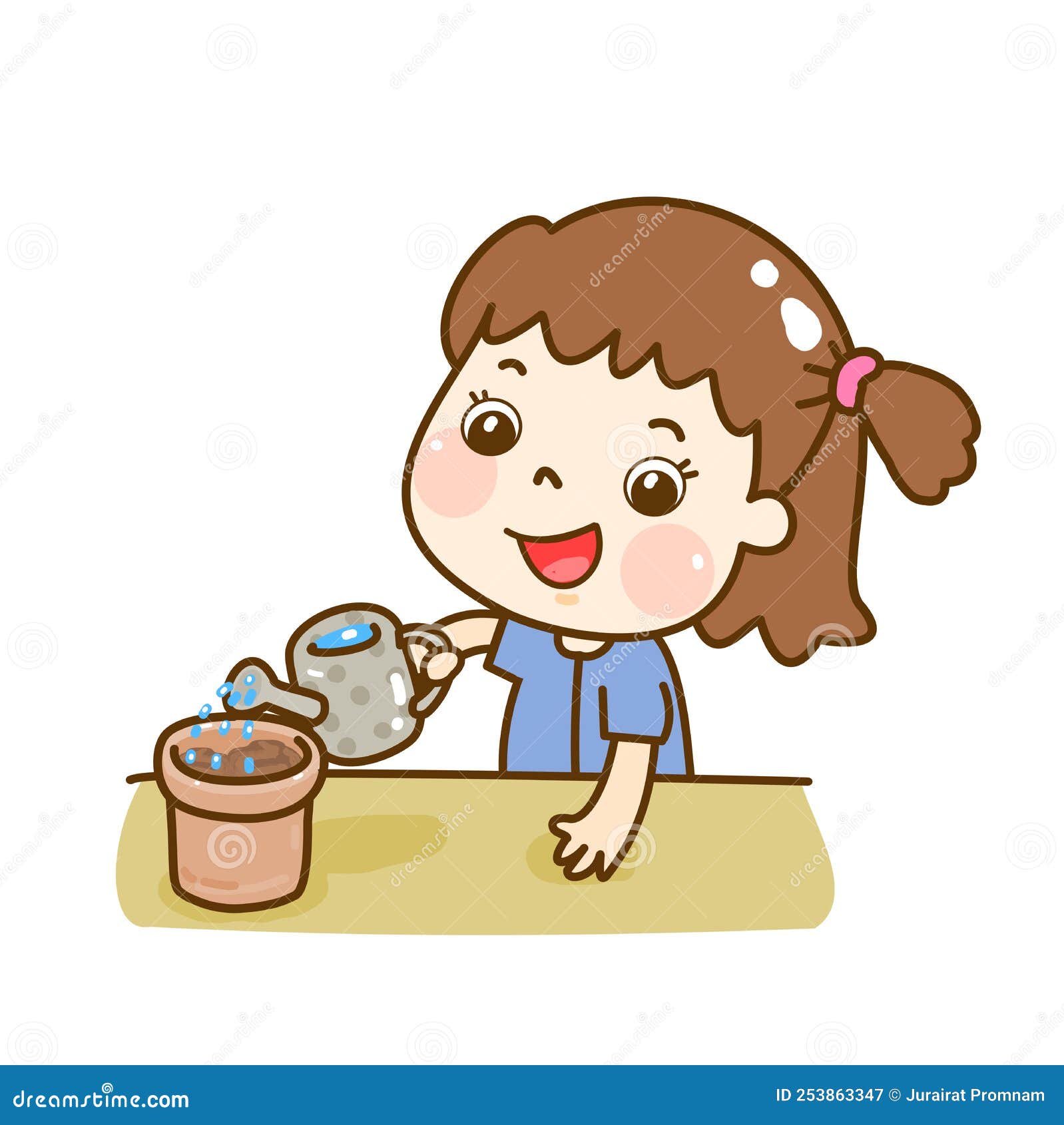 Cartoon Little Farmer Character. Stock Illustration - Illustration of ...
