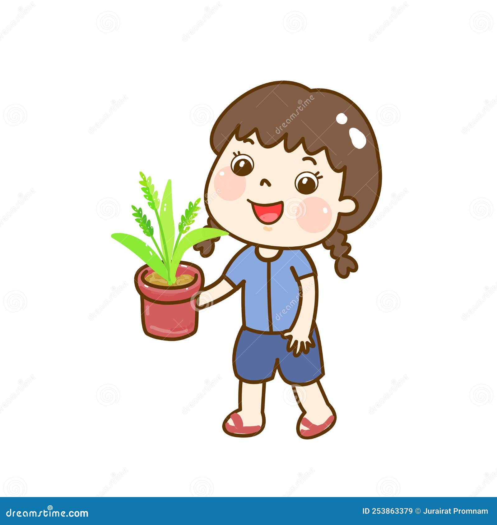Cartoon Little Farmer Character. Stock Illustration - Illustration of ...